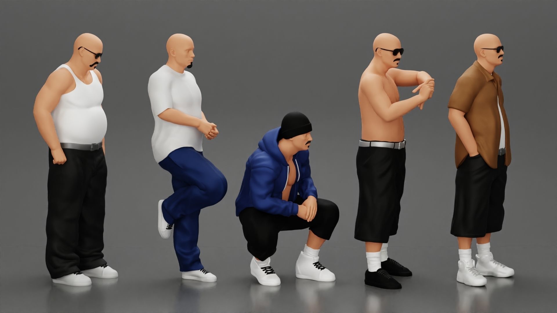 The 5 Gangster Homies Collection | CGTrader