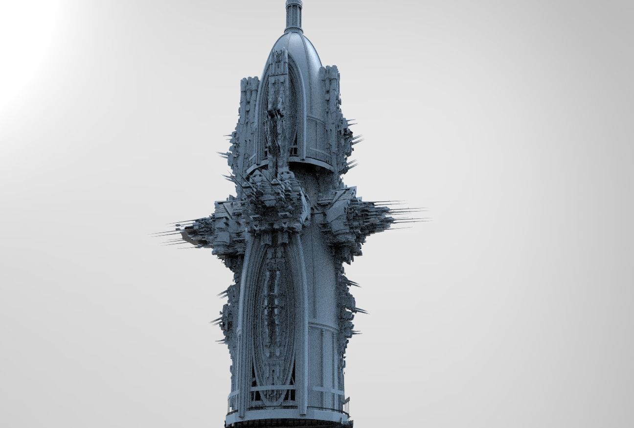 Sci Fi Fusion Emperor Tower 3 3D model | CGTrader