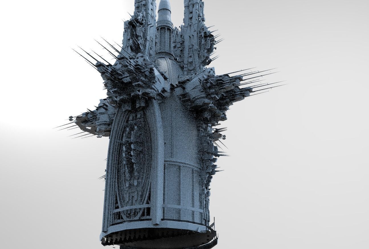 Sci Fi Fusion Emperor Tower Balcony 8 models 3D model | CGTrader