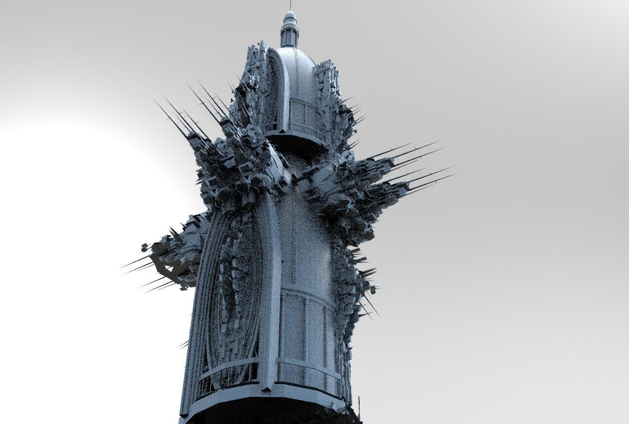 Sci Fi Fusion Emperor Tower Balcony 8 models 3D model | CGTrader