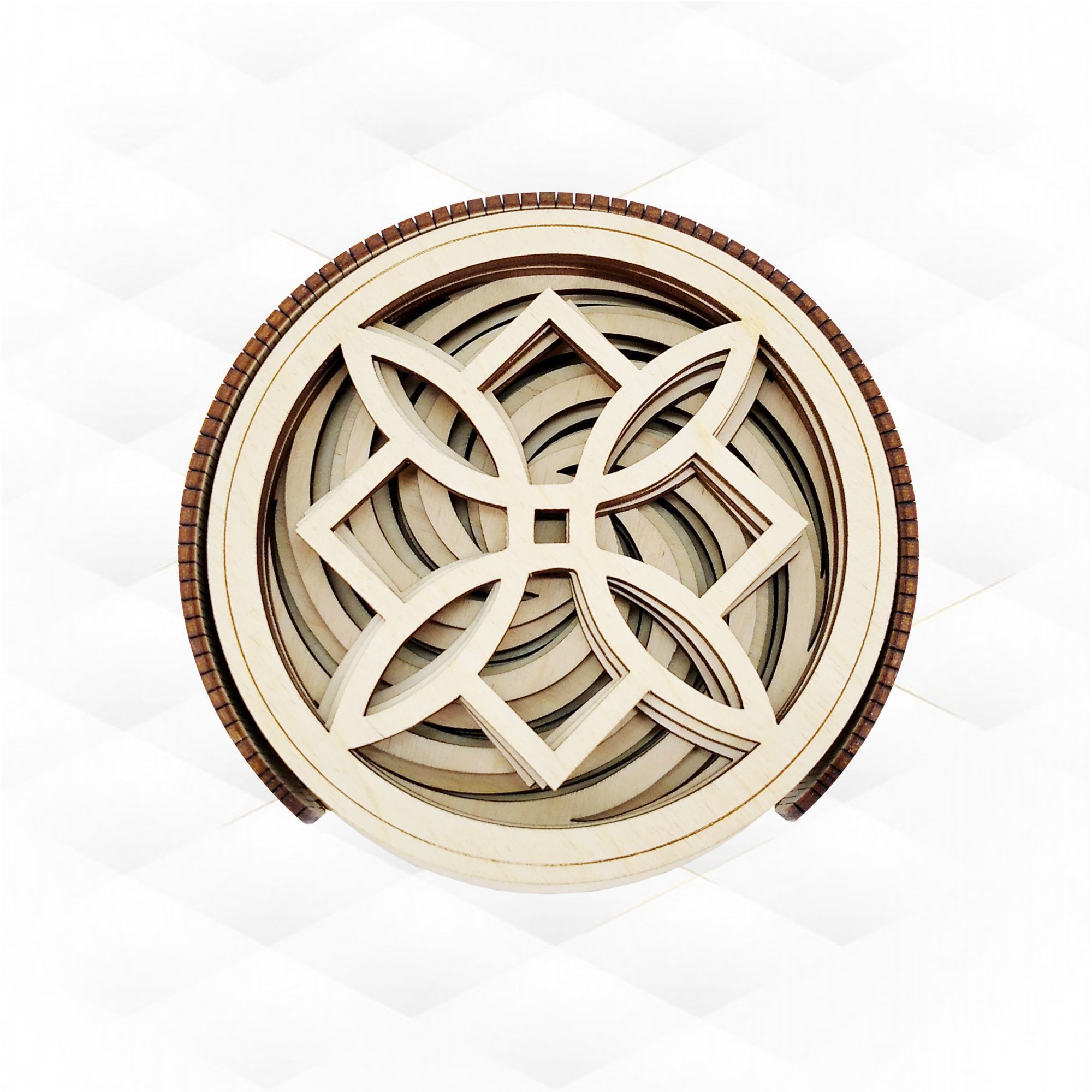 Stand for cup with holder design laser cut 3D model 3D printable | CGTrader