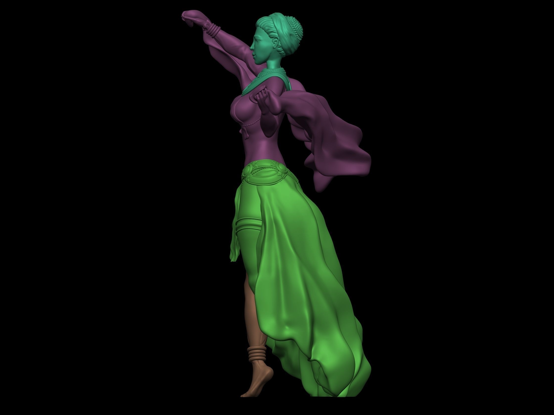 Oriental Dancer 3D model 3D printable | CGTrader