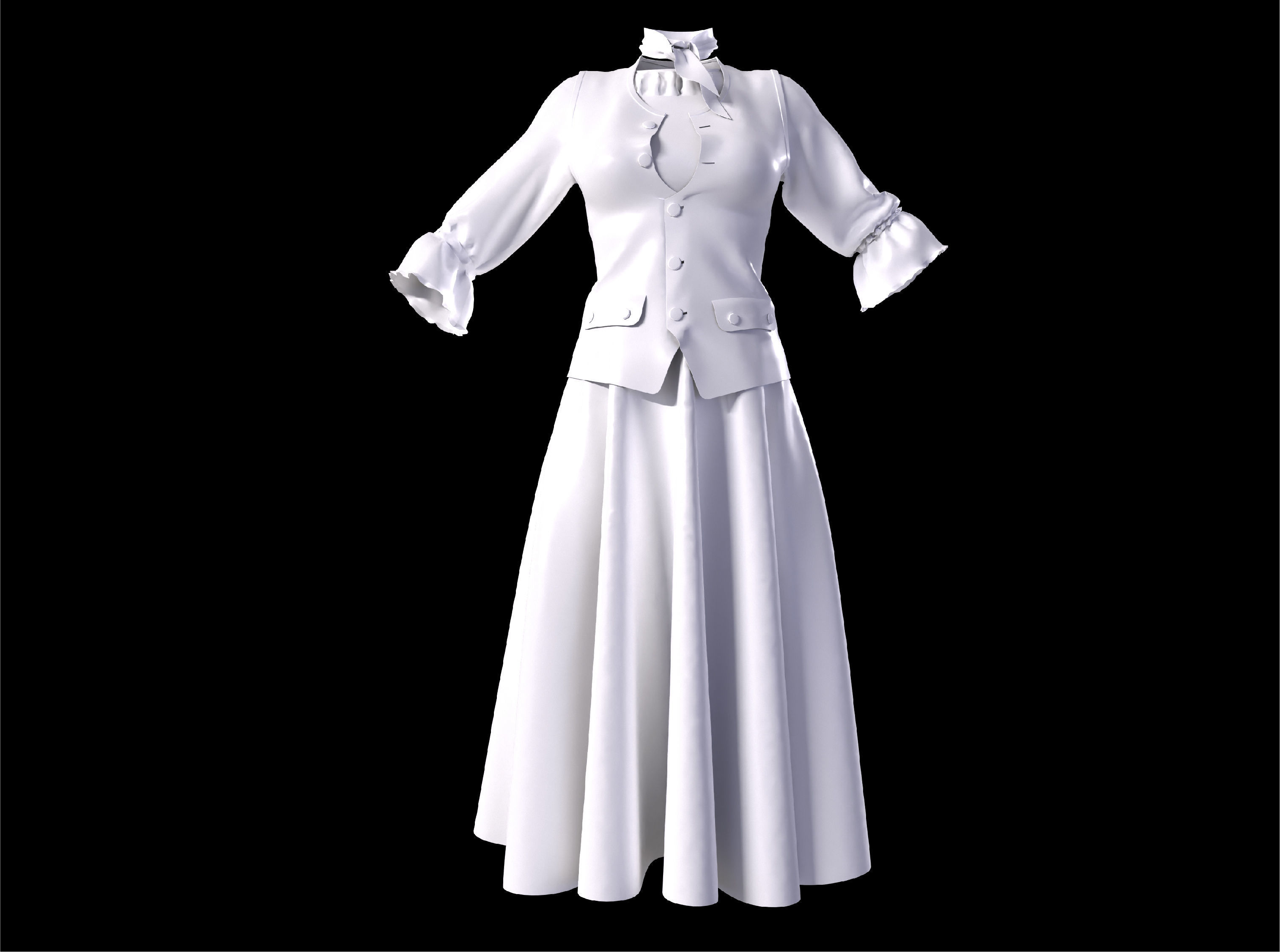 Medieval renaissance female clothes free 3D model | CGTrader