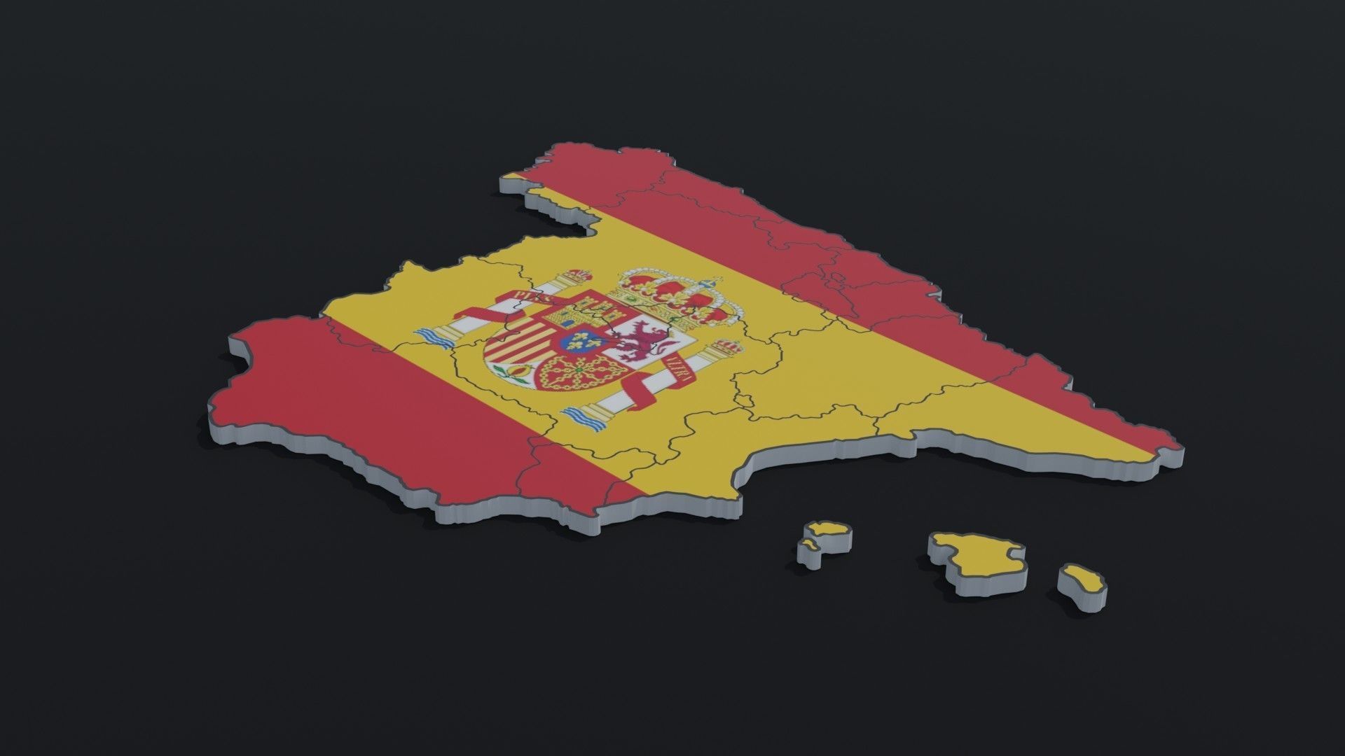 Political Map of Spain 3D model | CGTrader