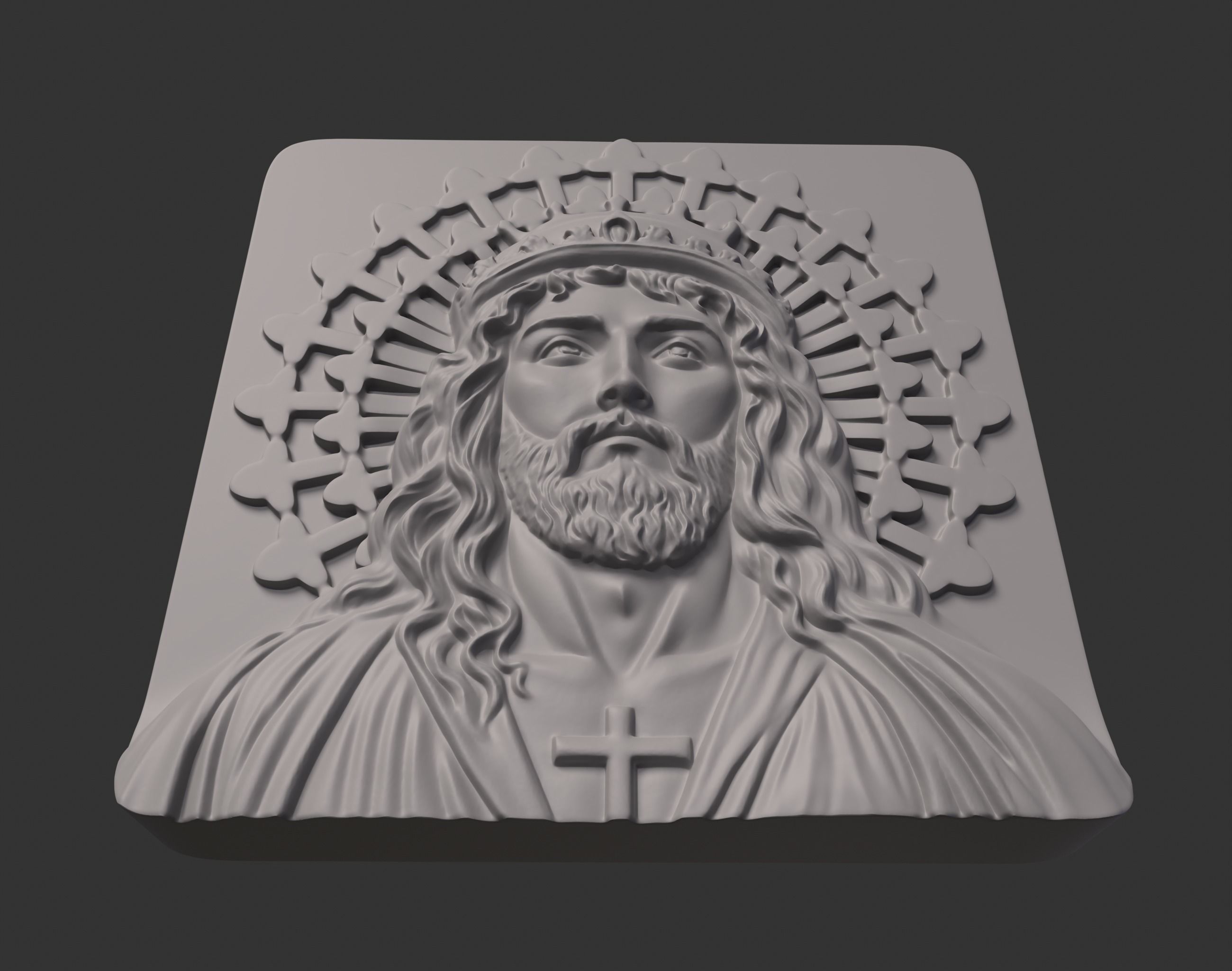 Bas Relief Jesus Portrait 230522 3D model 3D printable | CGTrader
