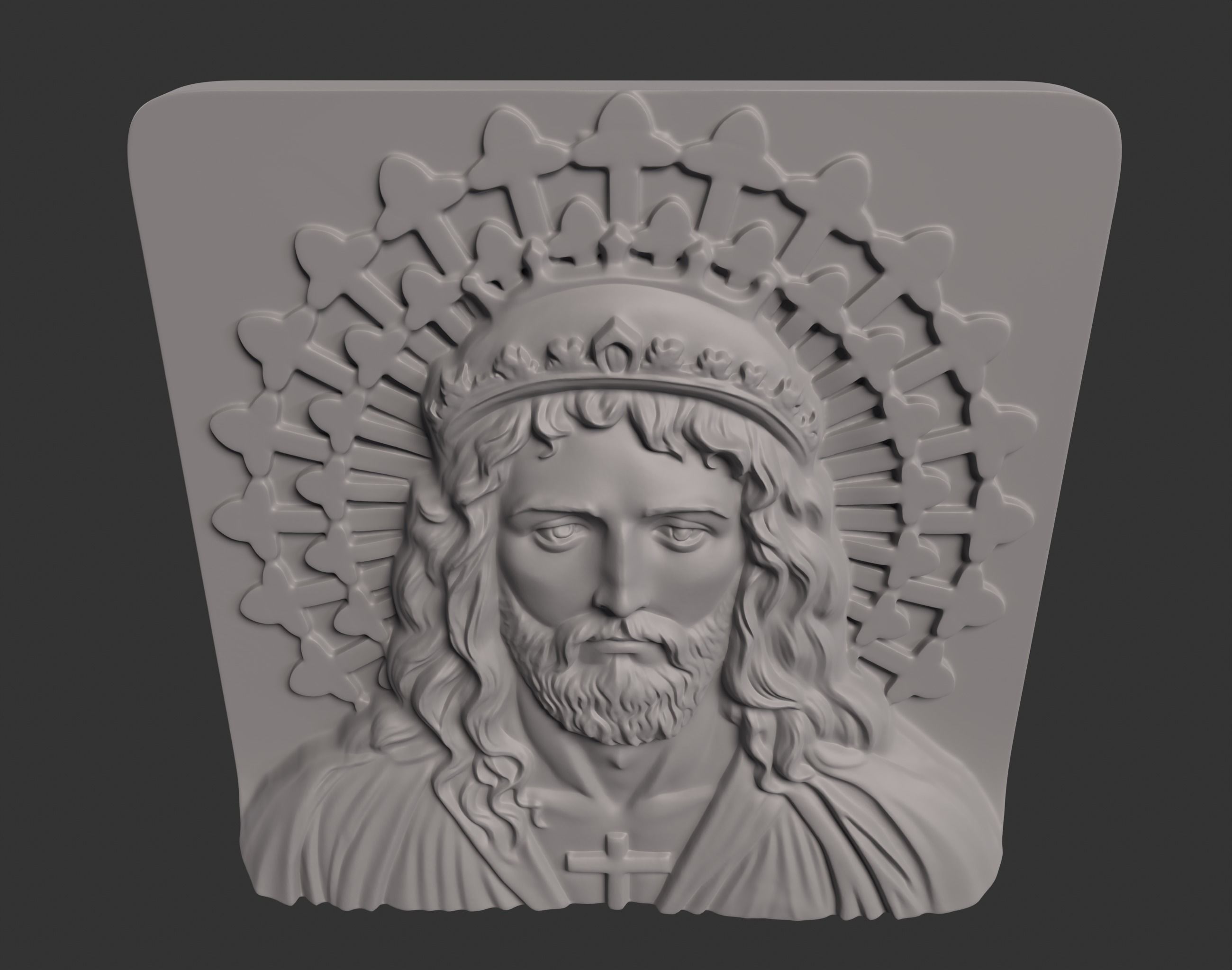 Bas Relief Jesus Portrait 230522 3D model 3D printable | CGTrader