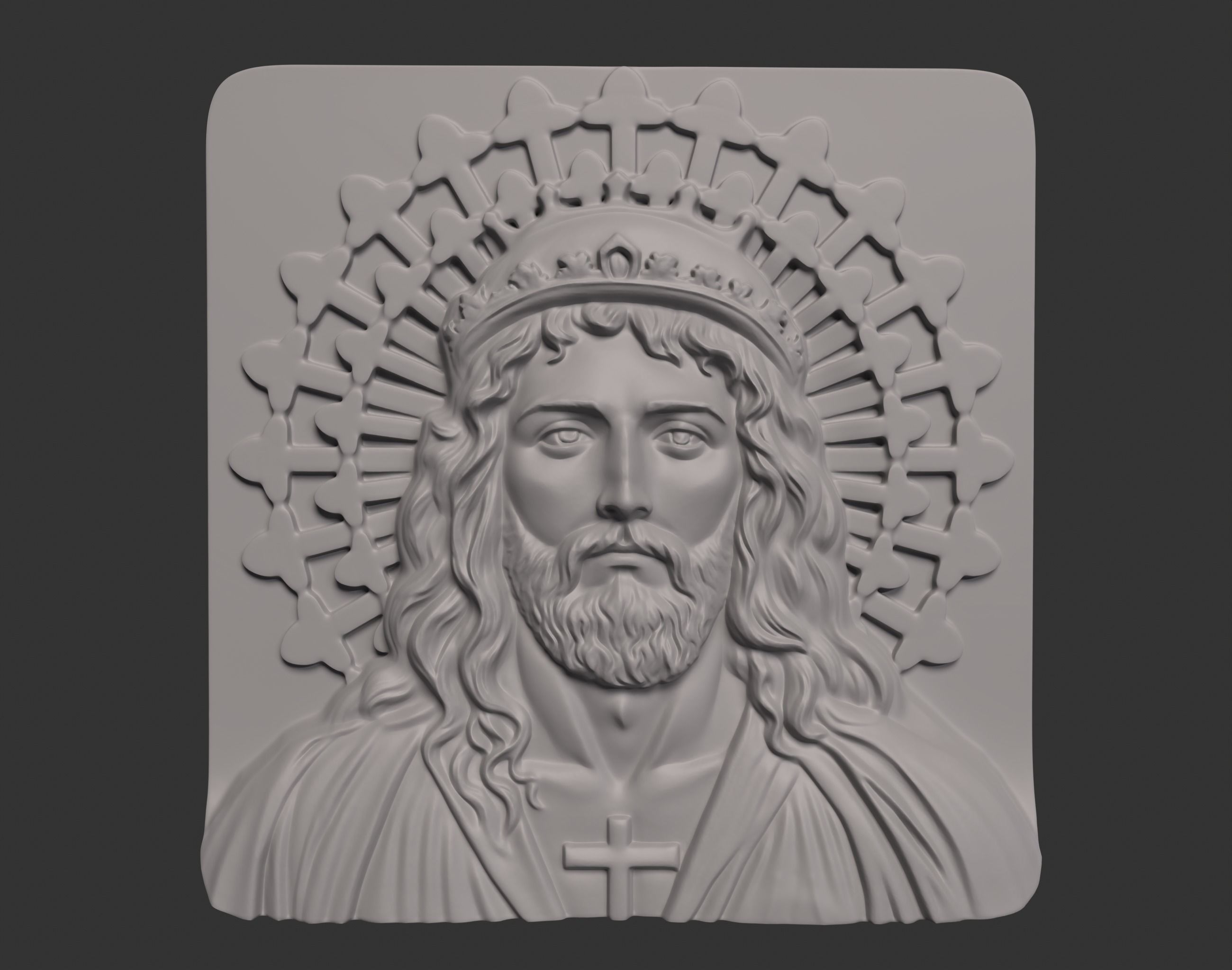 Bas Relief Jesus Portrait 230522 3D model 3D printable | CGTrader