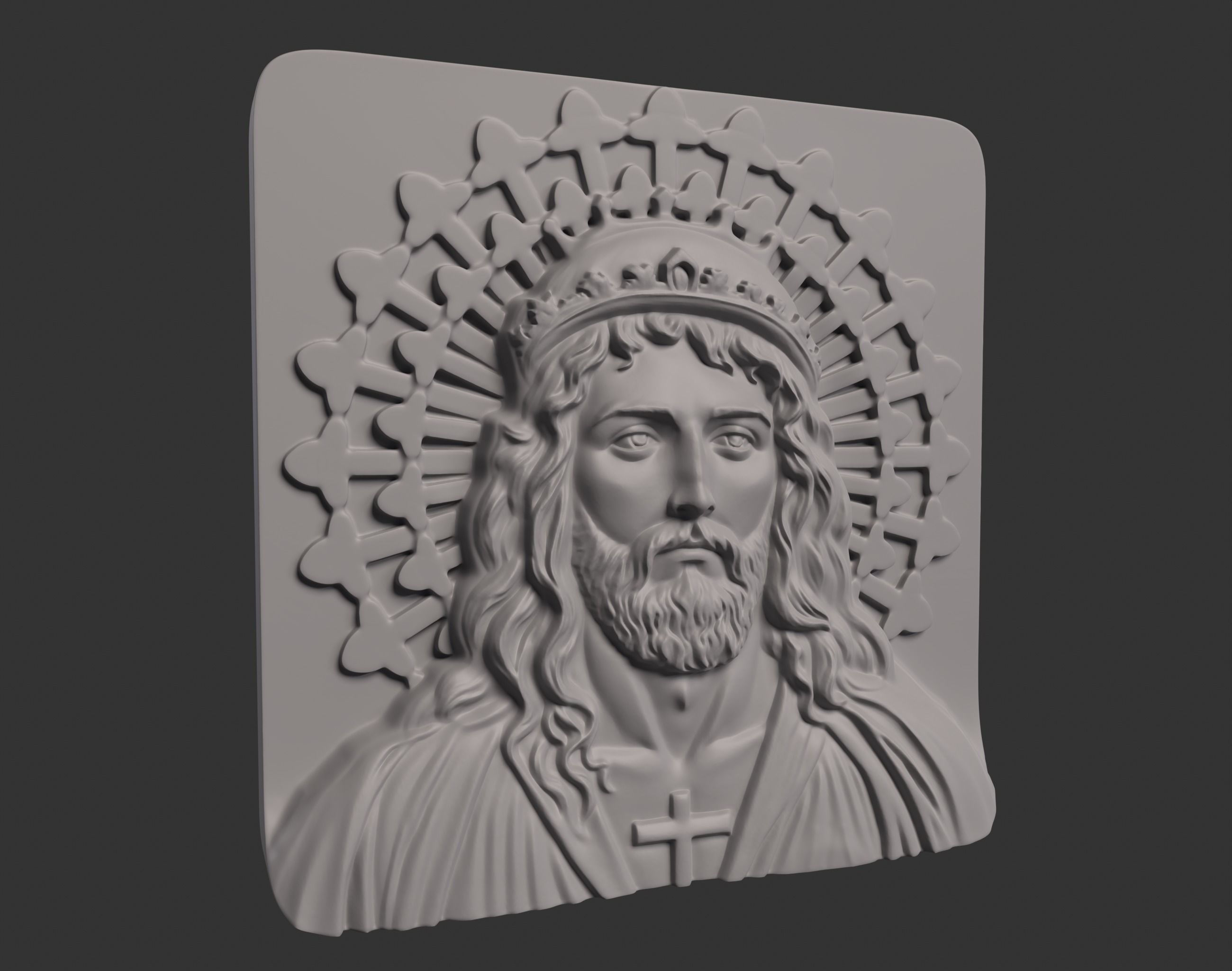 Bas Relief Jesus Portrait 230522 3D model 3D printable | CGTrader