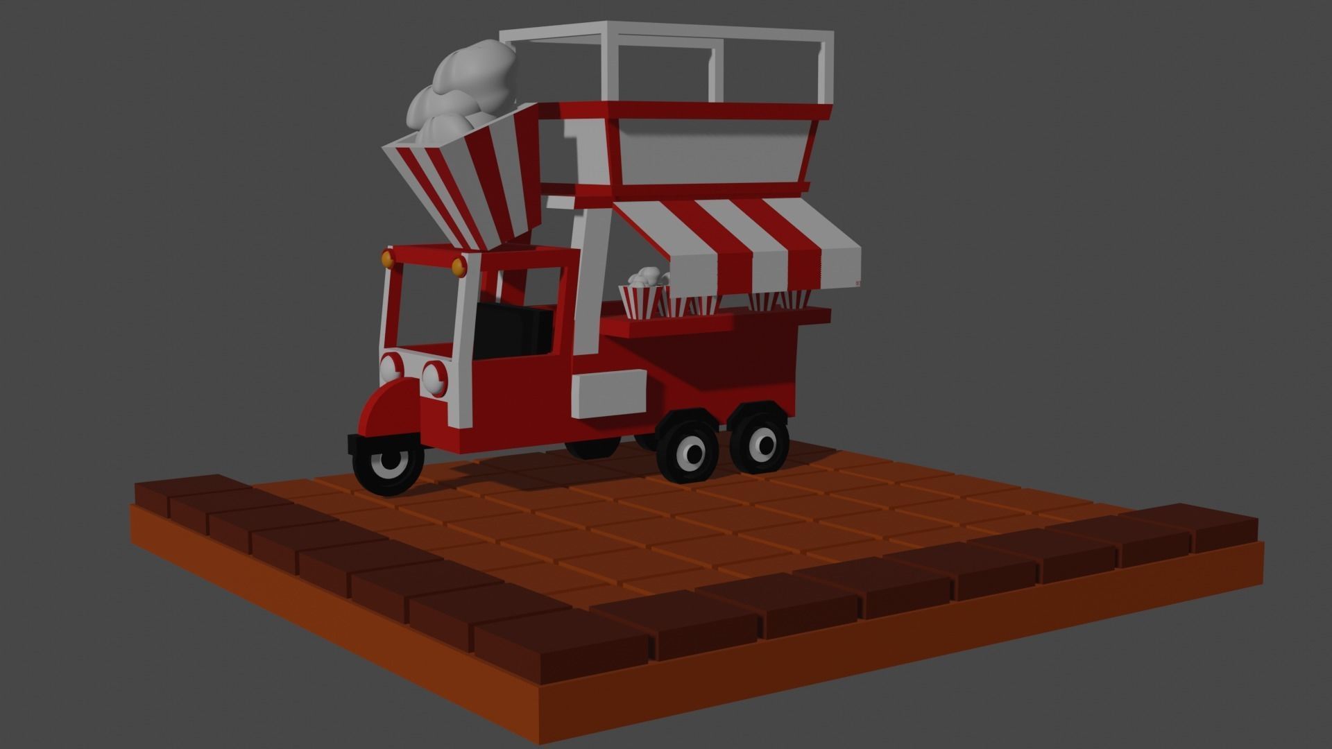 3D model Popcorn Vendor Car VR / AR / low-poly | CGTrader