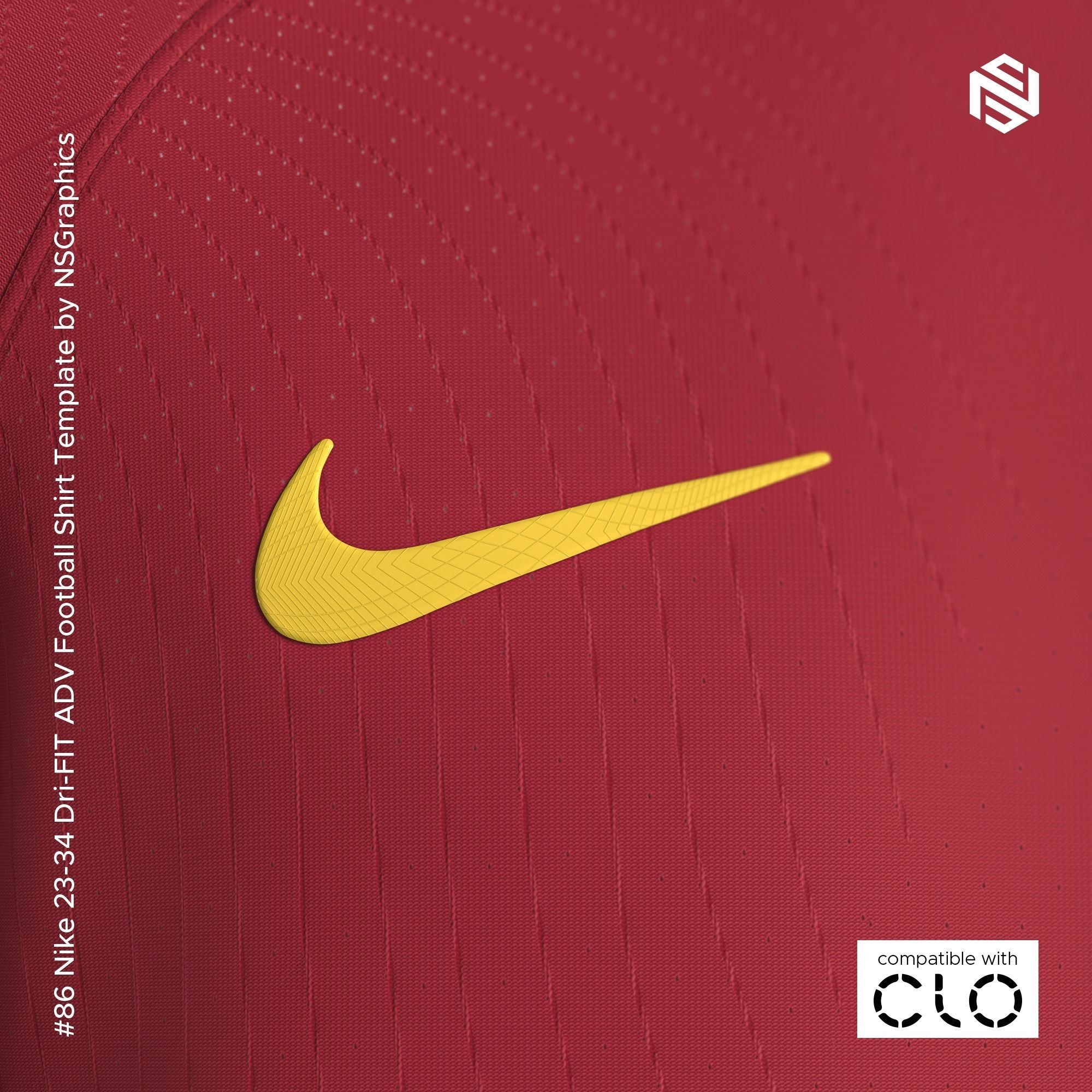 Nike 23-24 DRI-FIT ADV Football Shirt for CLO3D 3D model | CGTrader