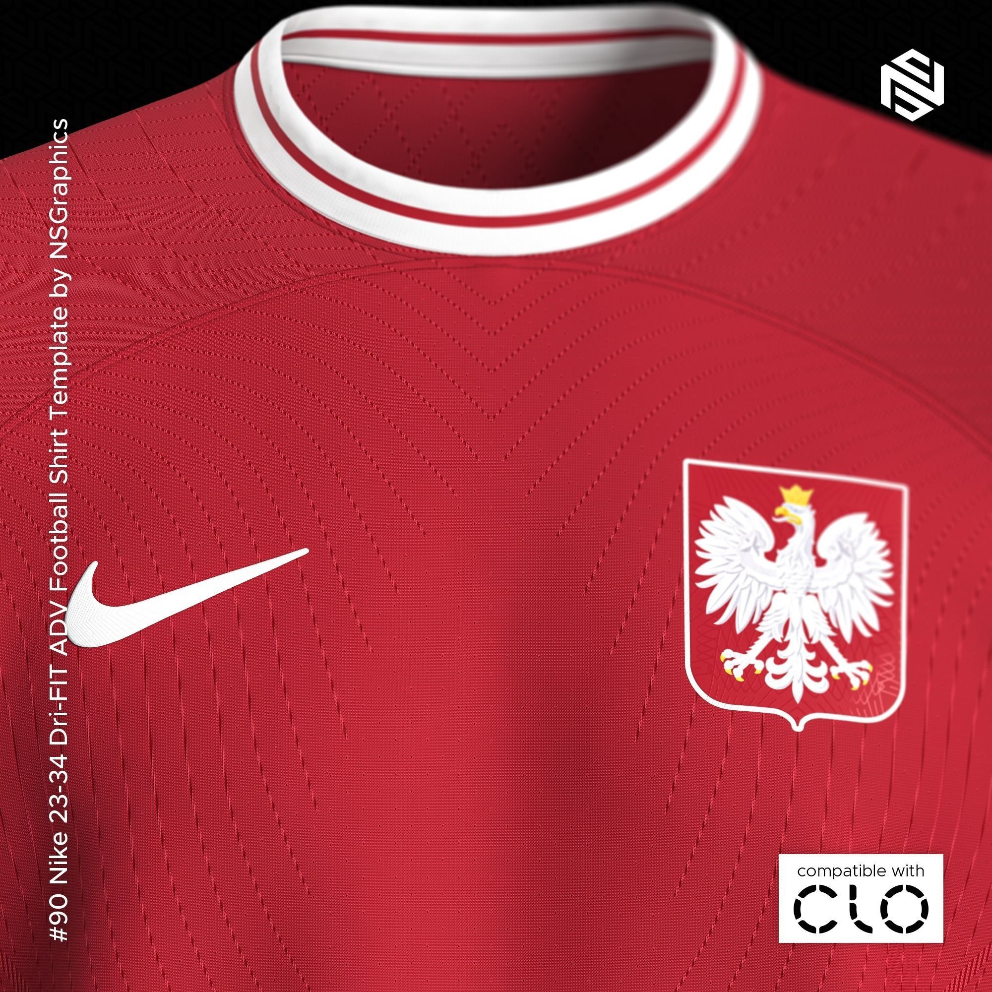 Nike 23-24 DRI-FIT ADV Football Shirt for CLO3D 3D model | CGTrader