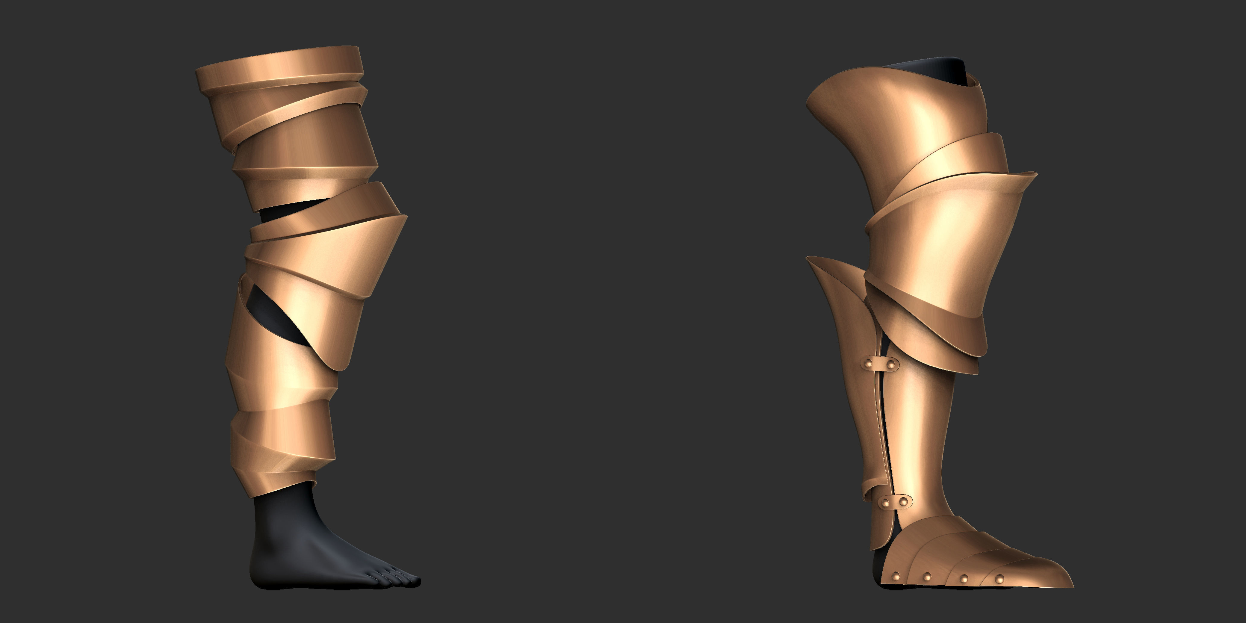 3D model 50 Leg Armor Pack Highpoly and Lowpoly With UVs VR / AR / low ...