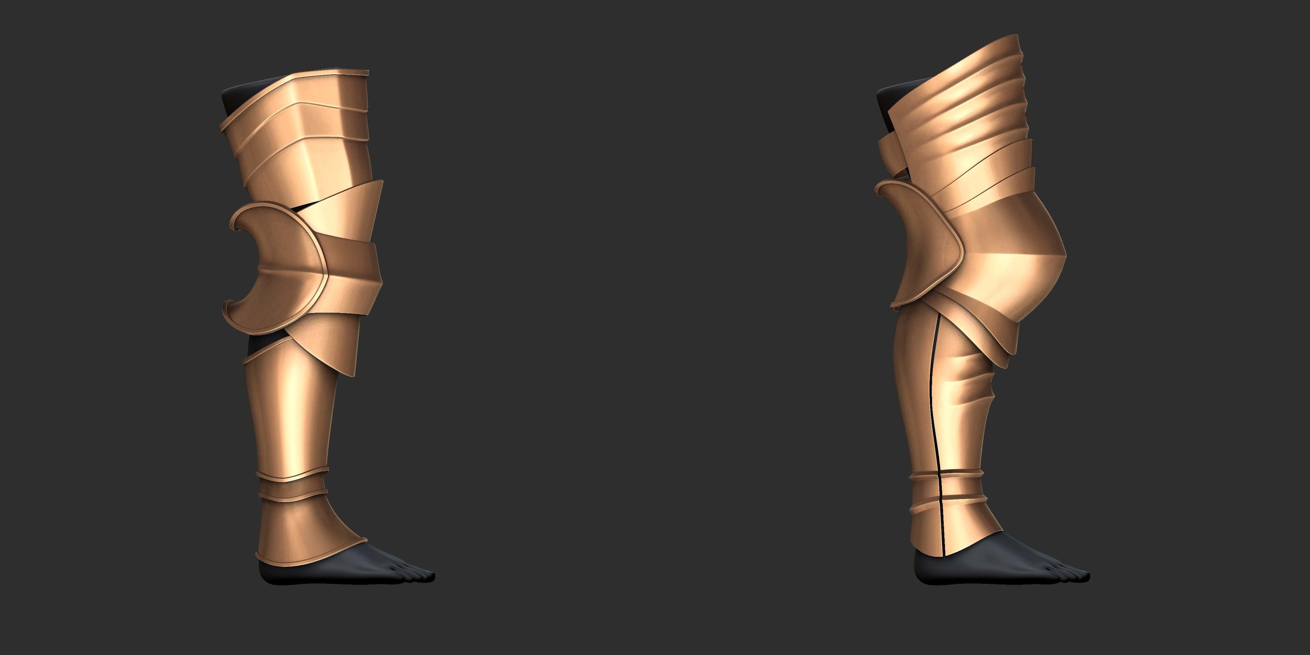 3D model 50 Leg Armor Pack Highpoly and Lowpoly With UVs VR / AR / low ...