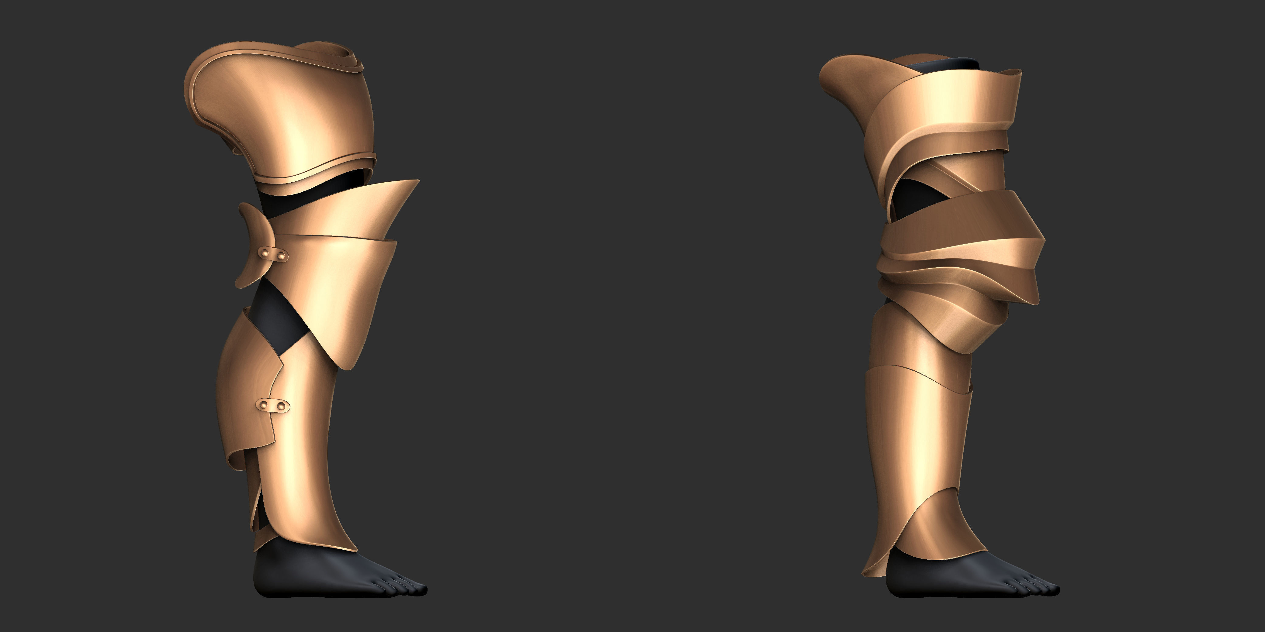 3D model 50 Leg Armor Pack Highpoly and Lowpoly With UVs VR / AR / low ...