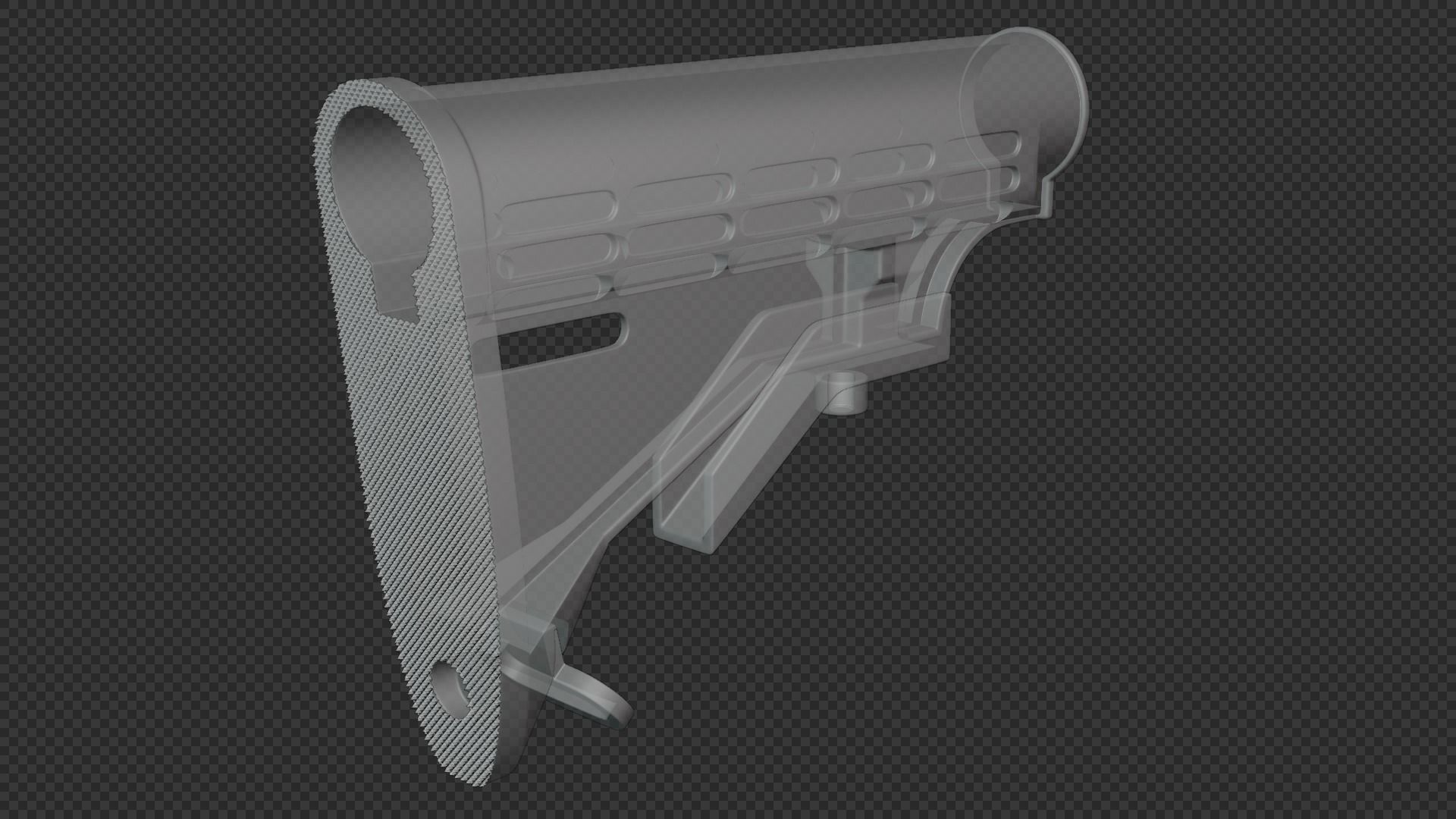 3D model AR-15 Mil-Spec Stock VR / AR / low-poly | CGTrader