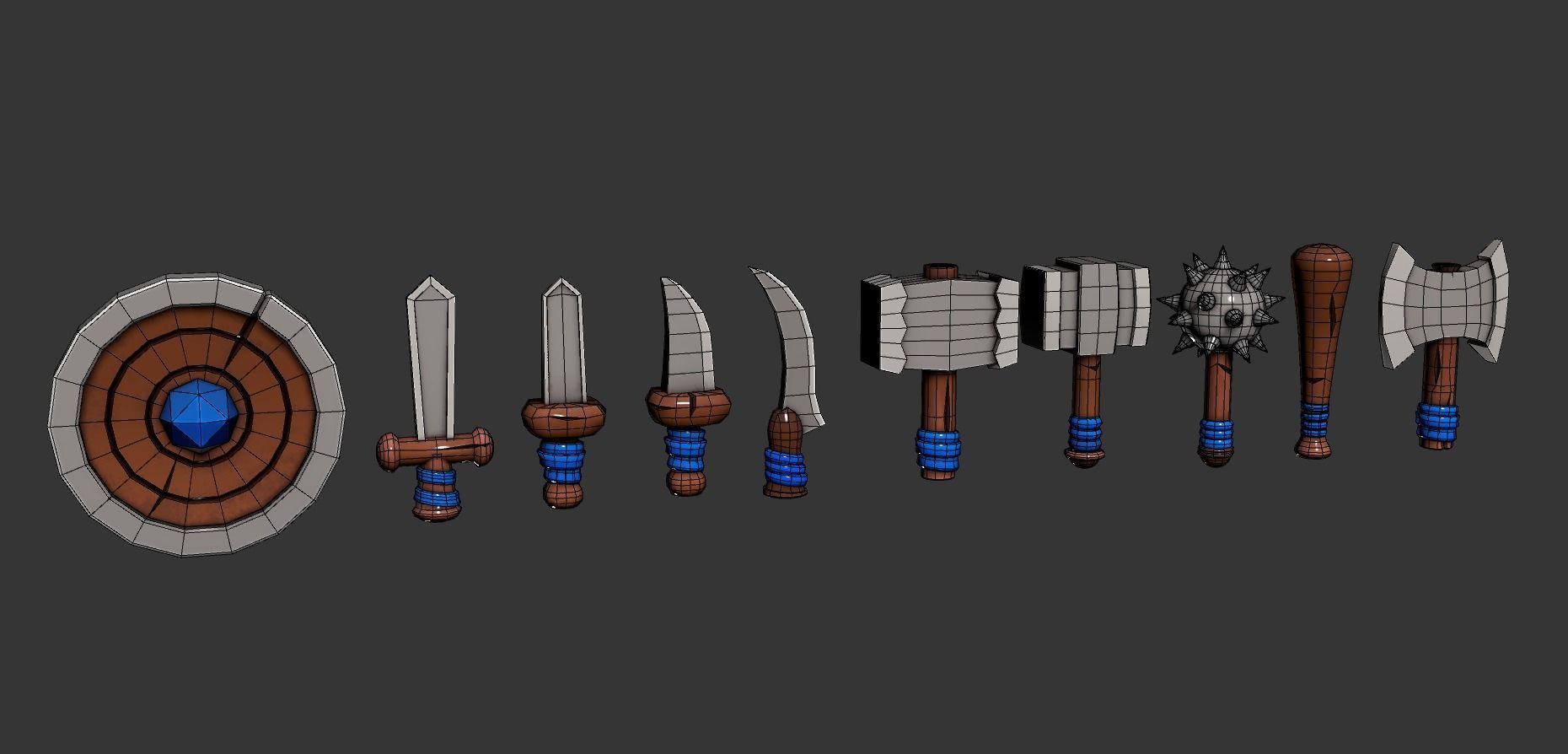 3D model weapons pack stylized cartoon VR / AR / low-poly | CGTrader