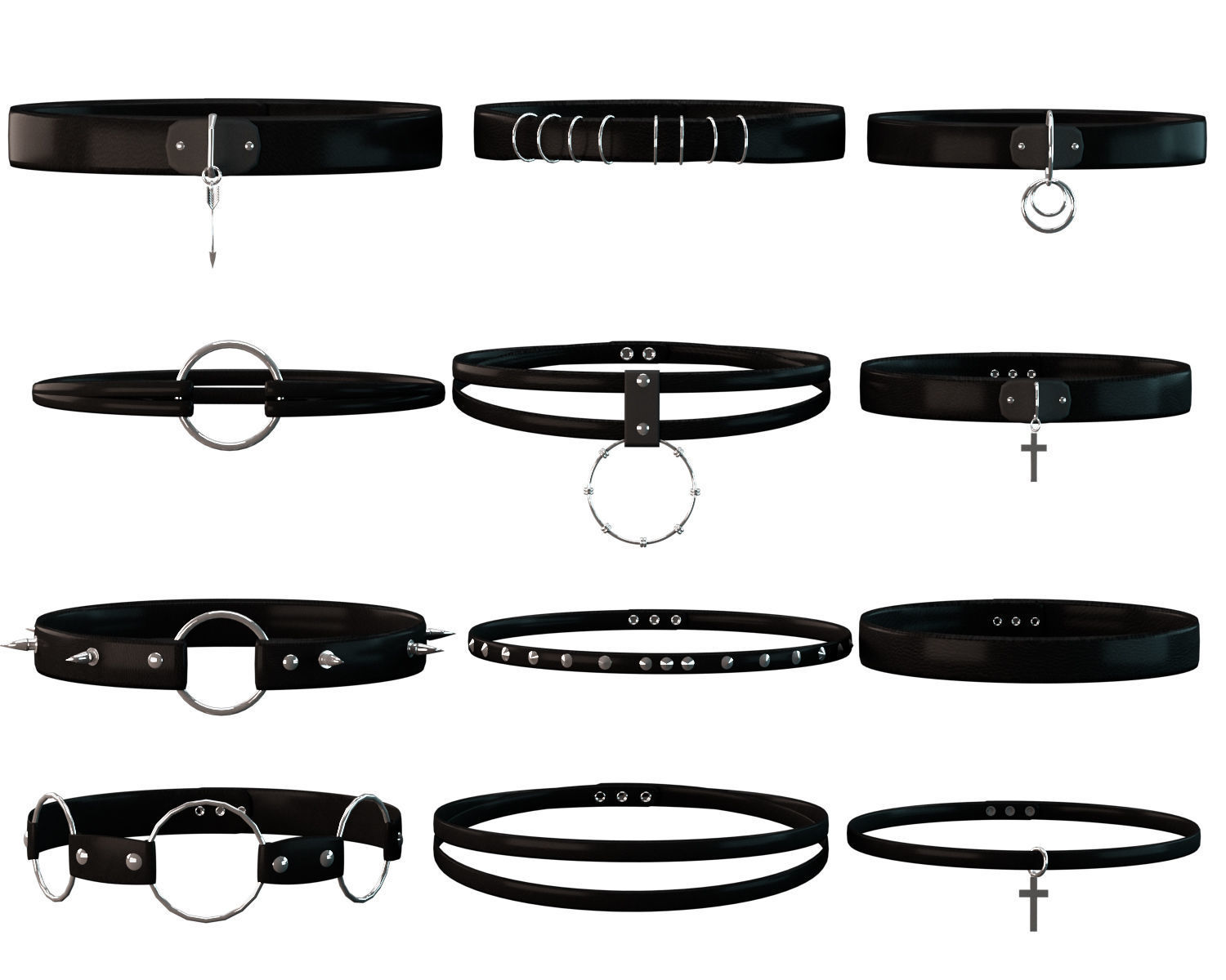 choker and harness brush and 3dmodel vlo1 3D model | CGTrader