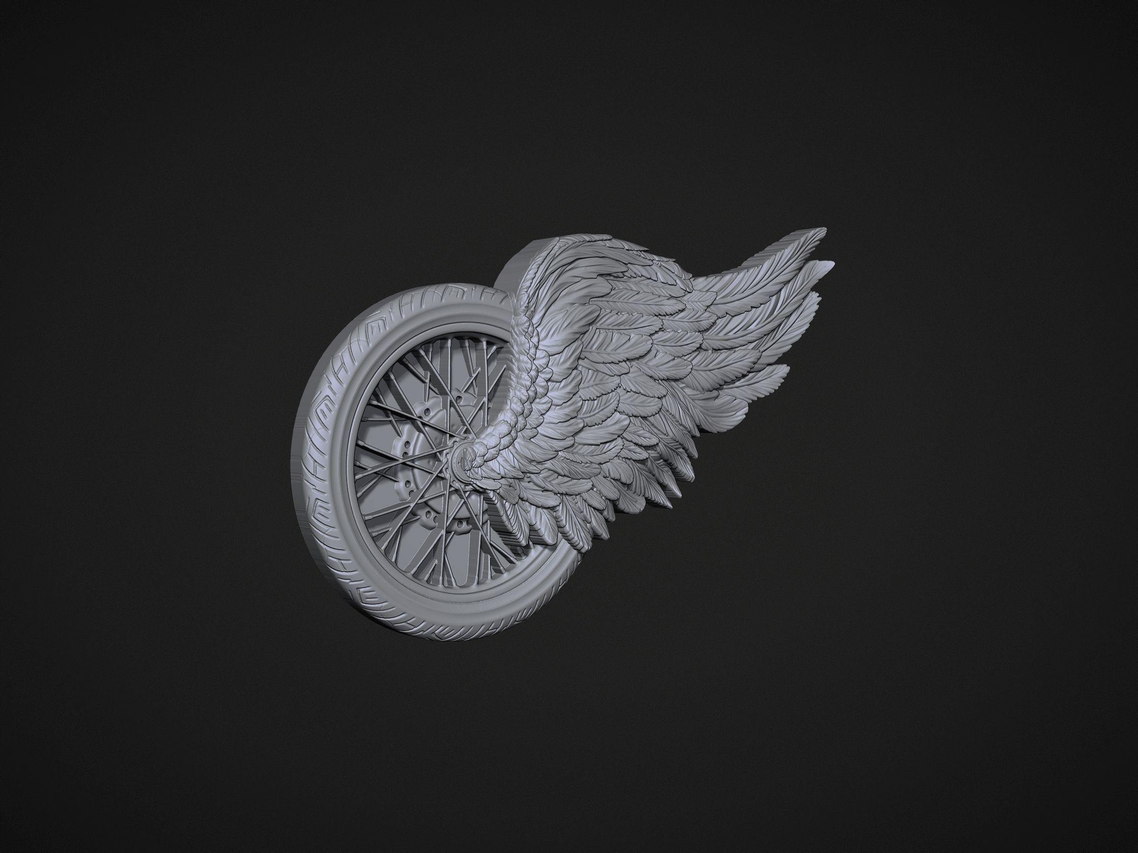 winged wheel 3D model 3D printable | CGTrader