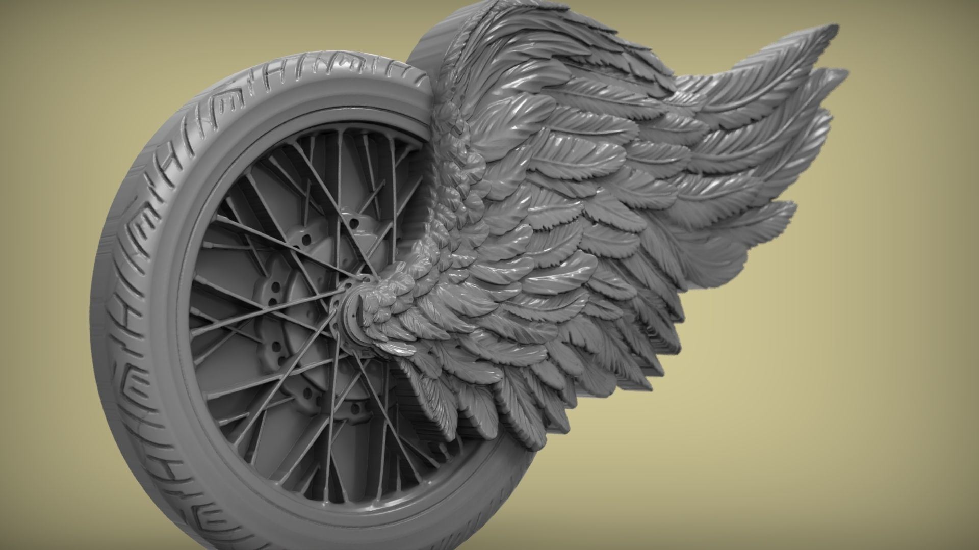 winged wheel 3D model 3D printable | CGTrader