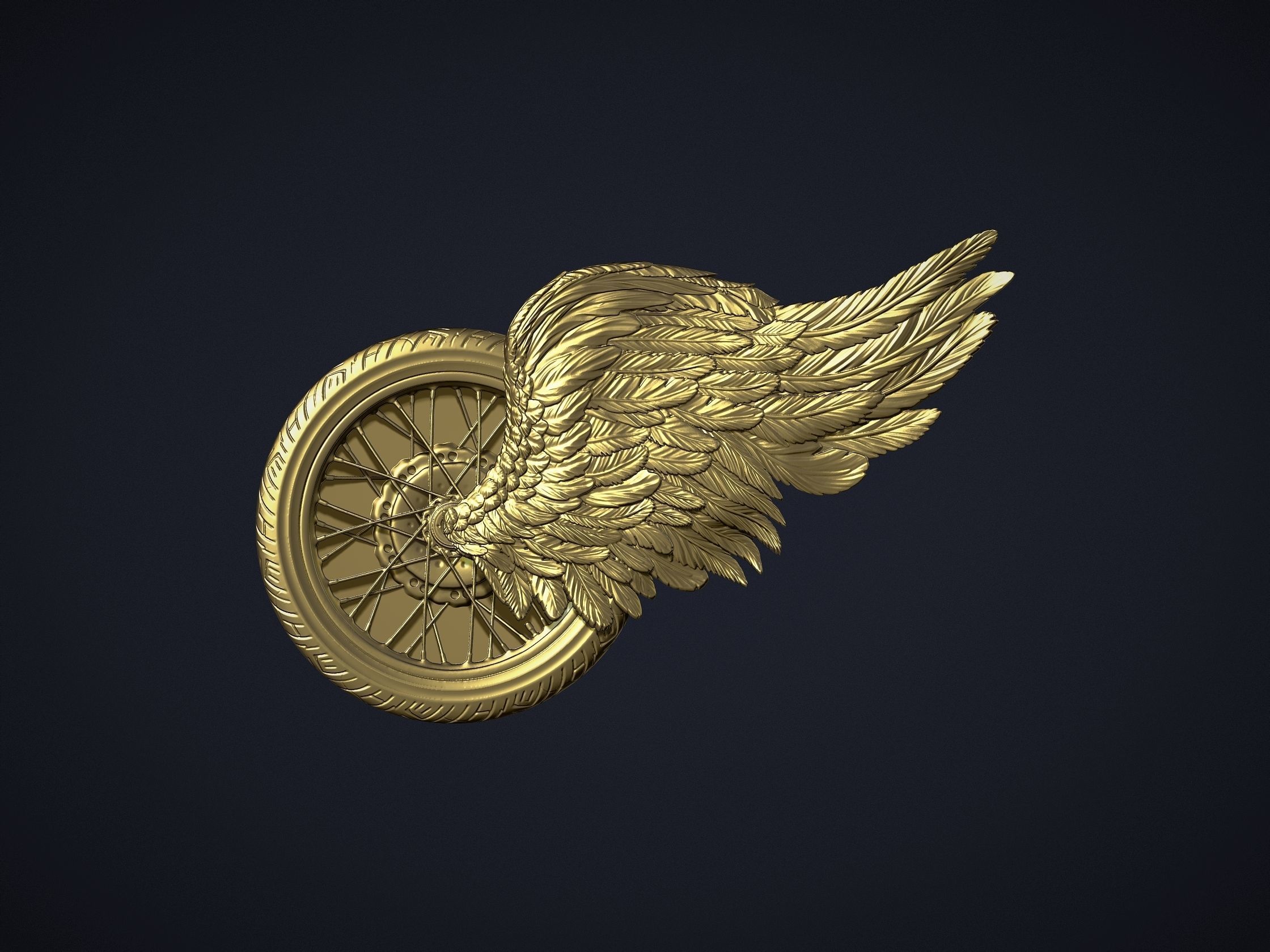 winged wheel 3D model 3D printable | CGTrader