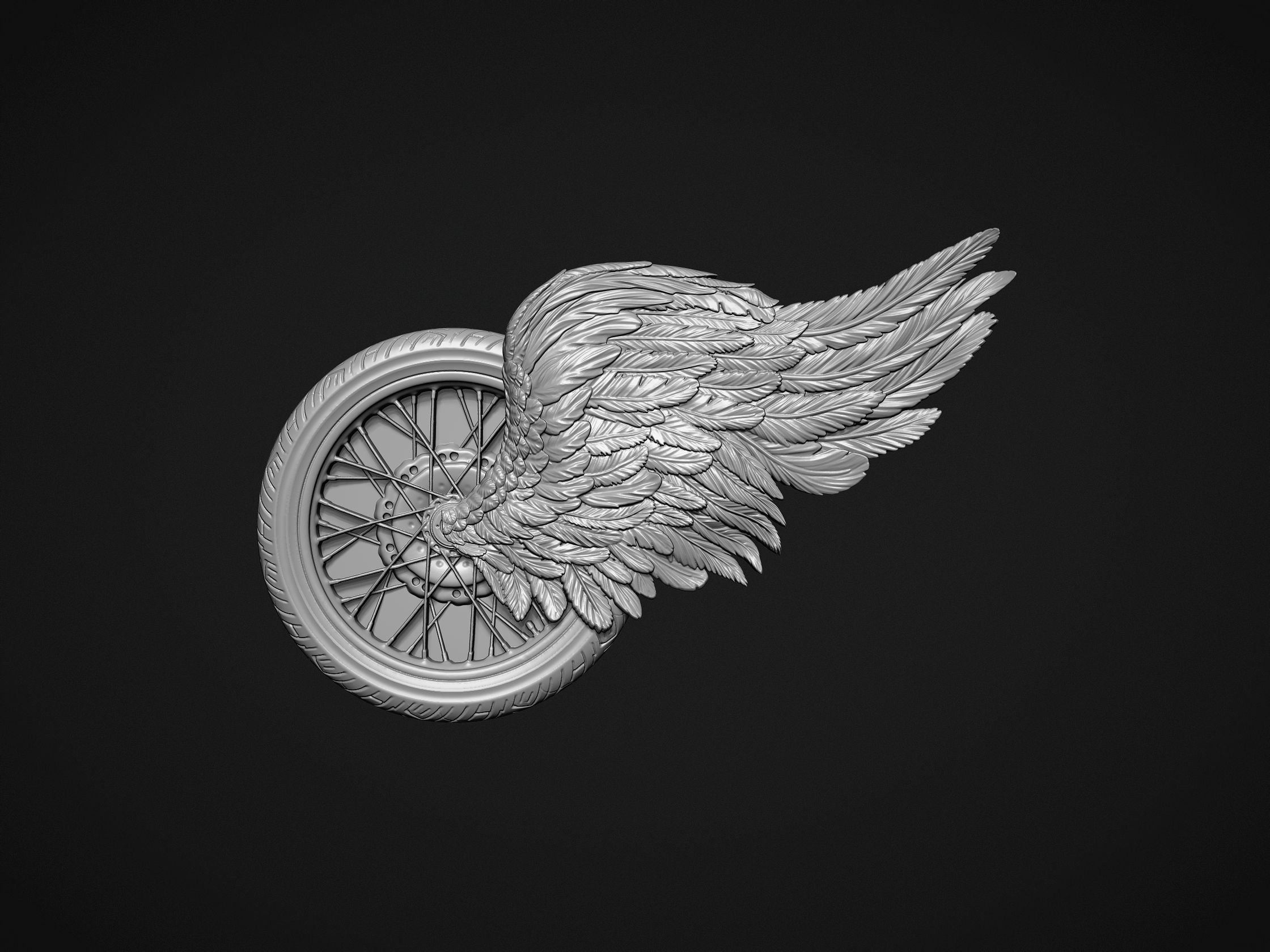 winged wheel 3D model 3D printable | CGTrader