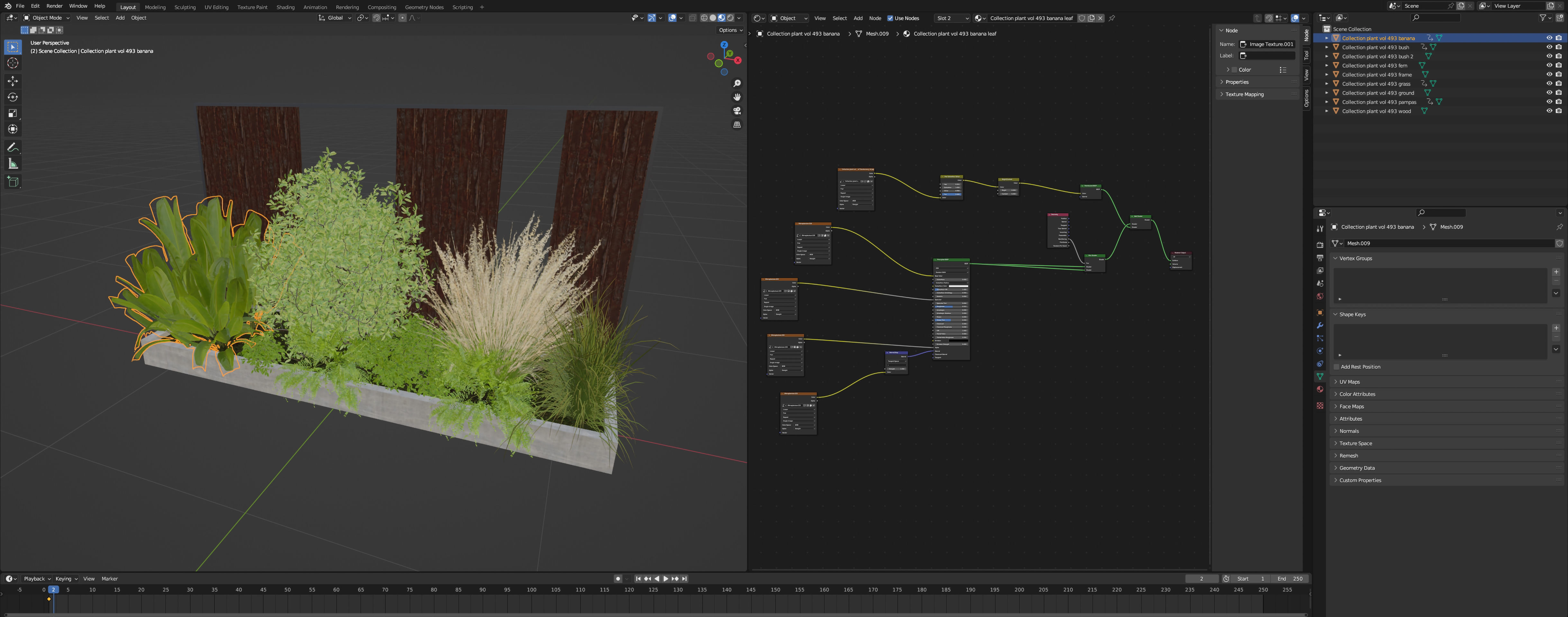 Collection plant vol 493 - garden - leaf - bush - blender model 3D ...