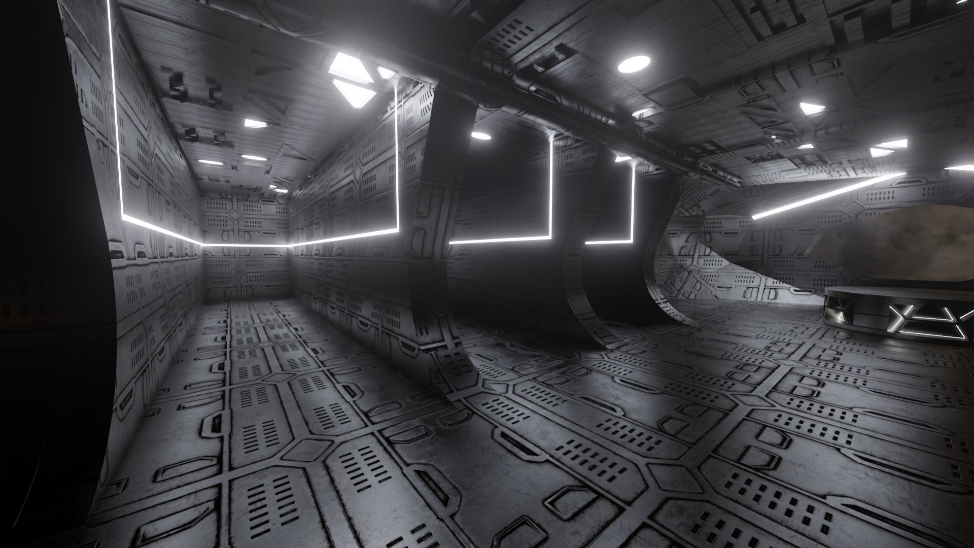 3D model Sci fi VR gallery VR / AR / low-poly | CGTrader