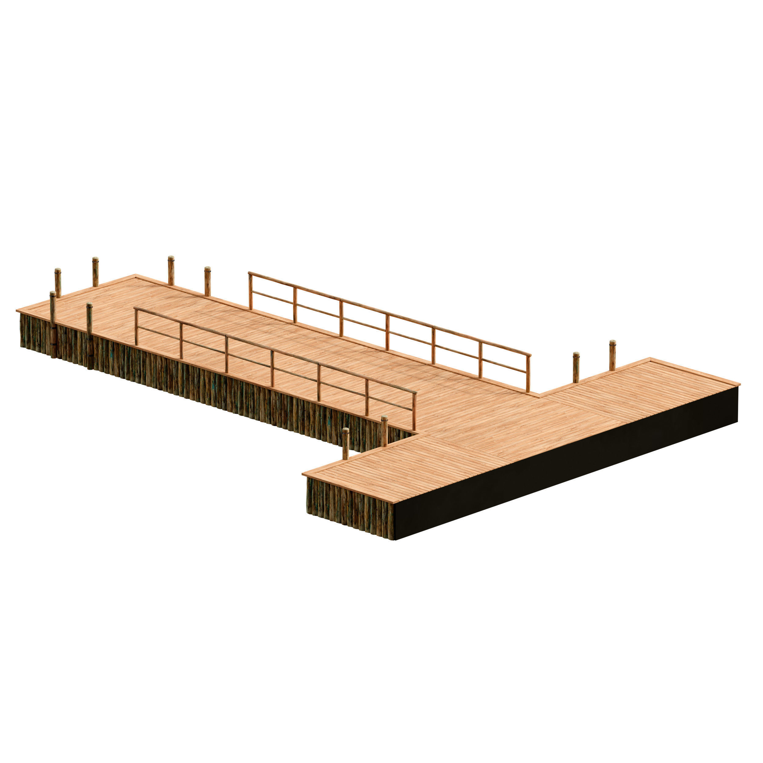 Wooden river pier 3D model | CGTrader