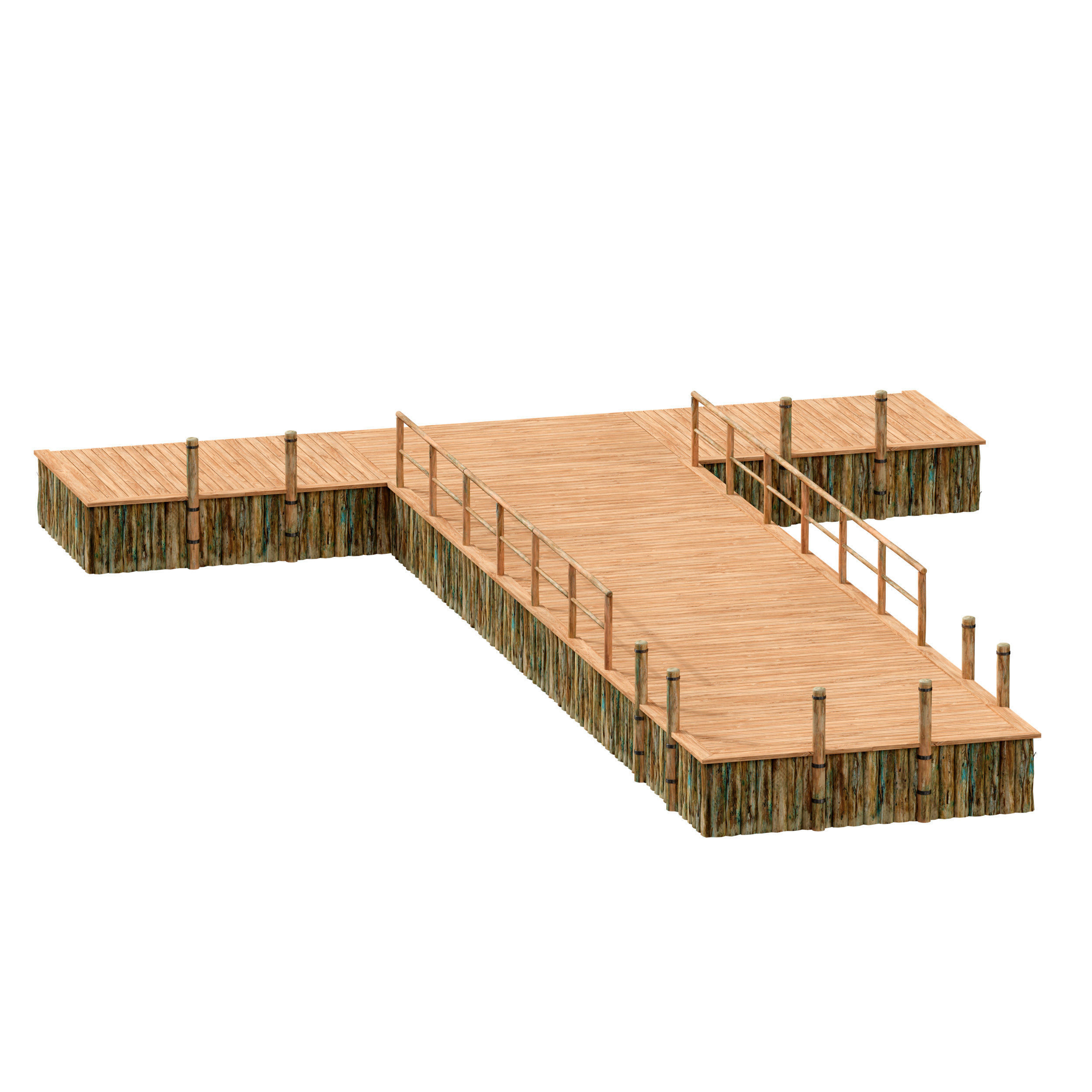 Wooden river pier 3D model | CGTrader