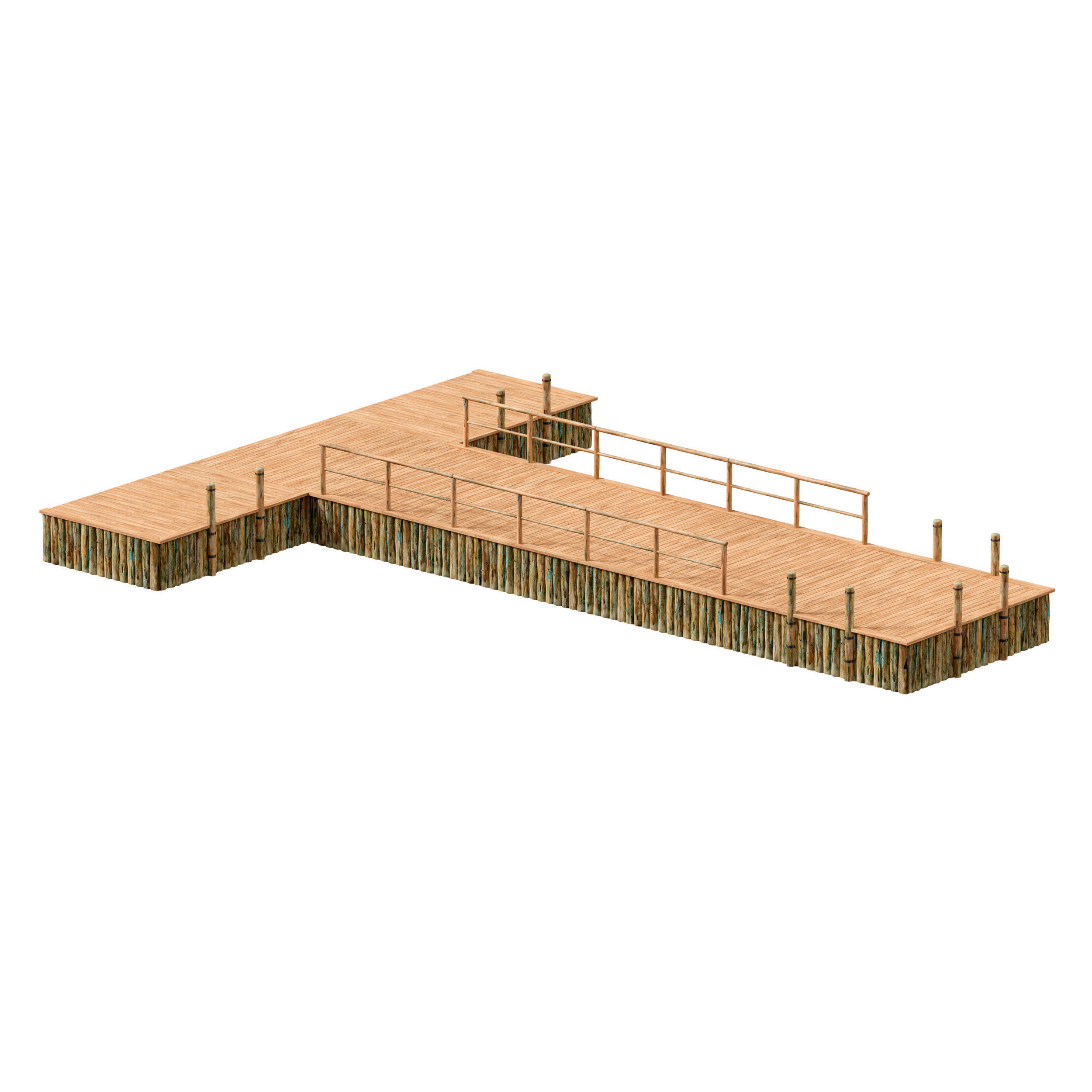 Wooden river pier 3D model | CGTrader