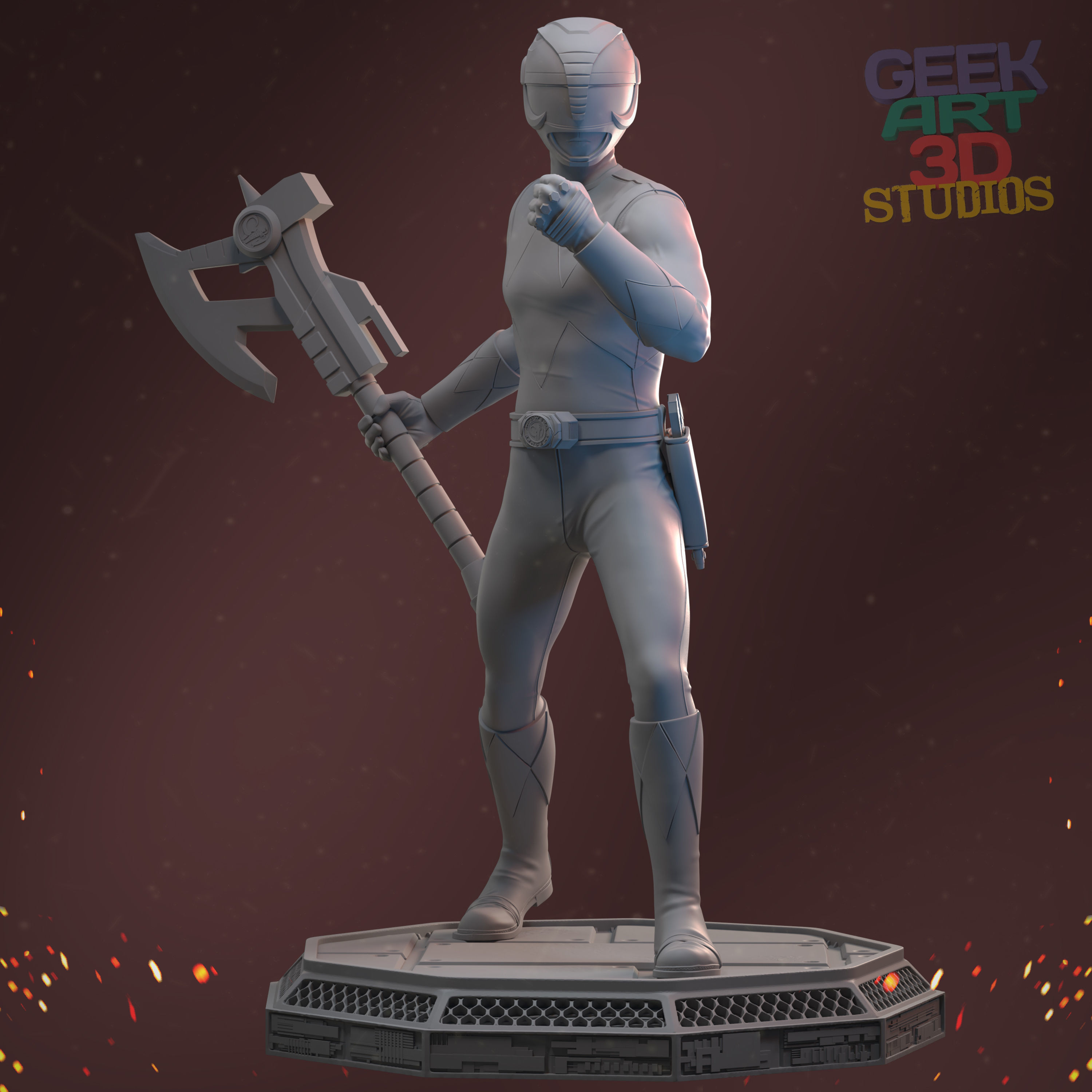 Black Ranger - Mighty Morphin Power Ranger 3D model 3D printable | CGTrader