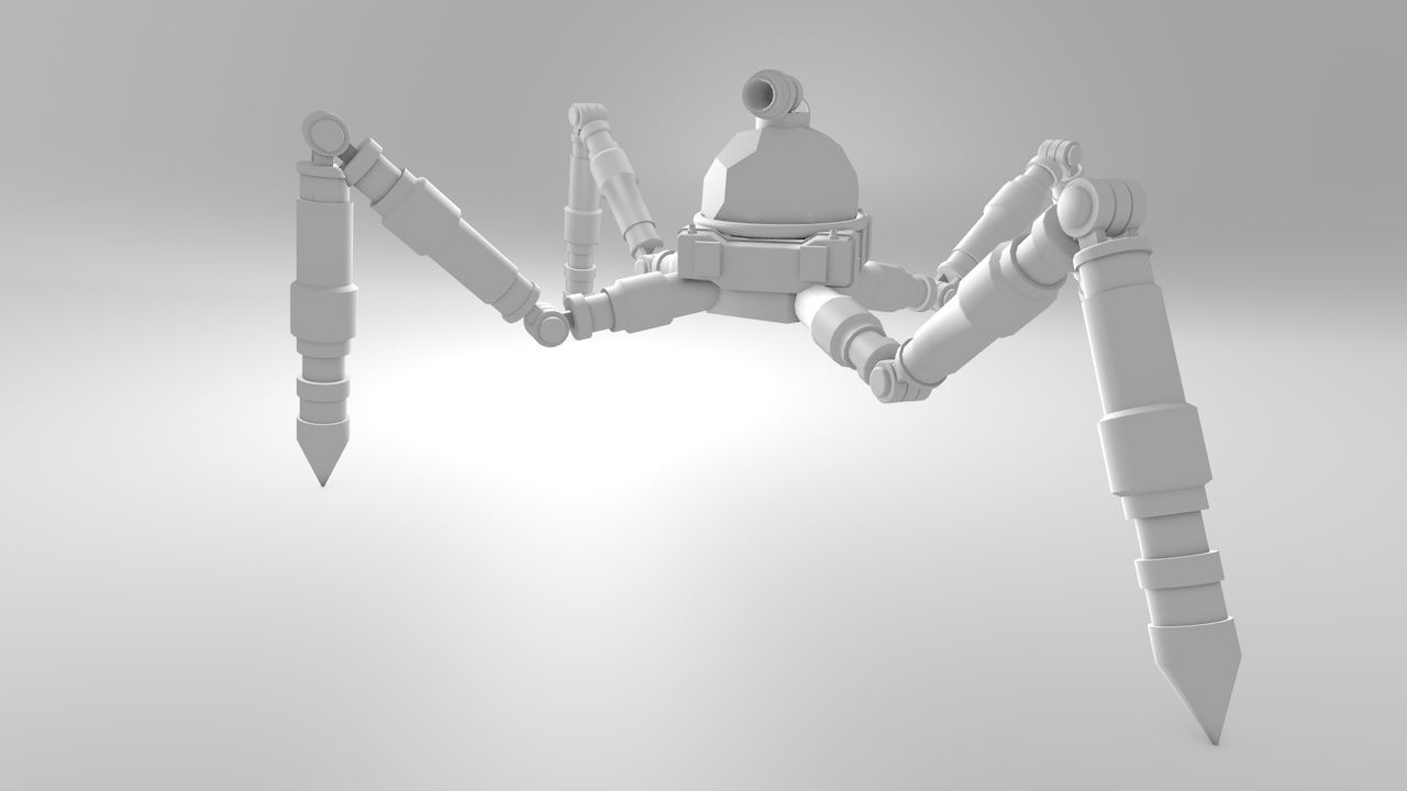 robotic Low-Poly Spider Rigged-Animated model 3D model rigged | CGTrader