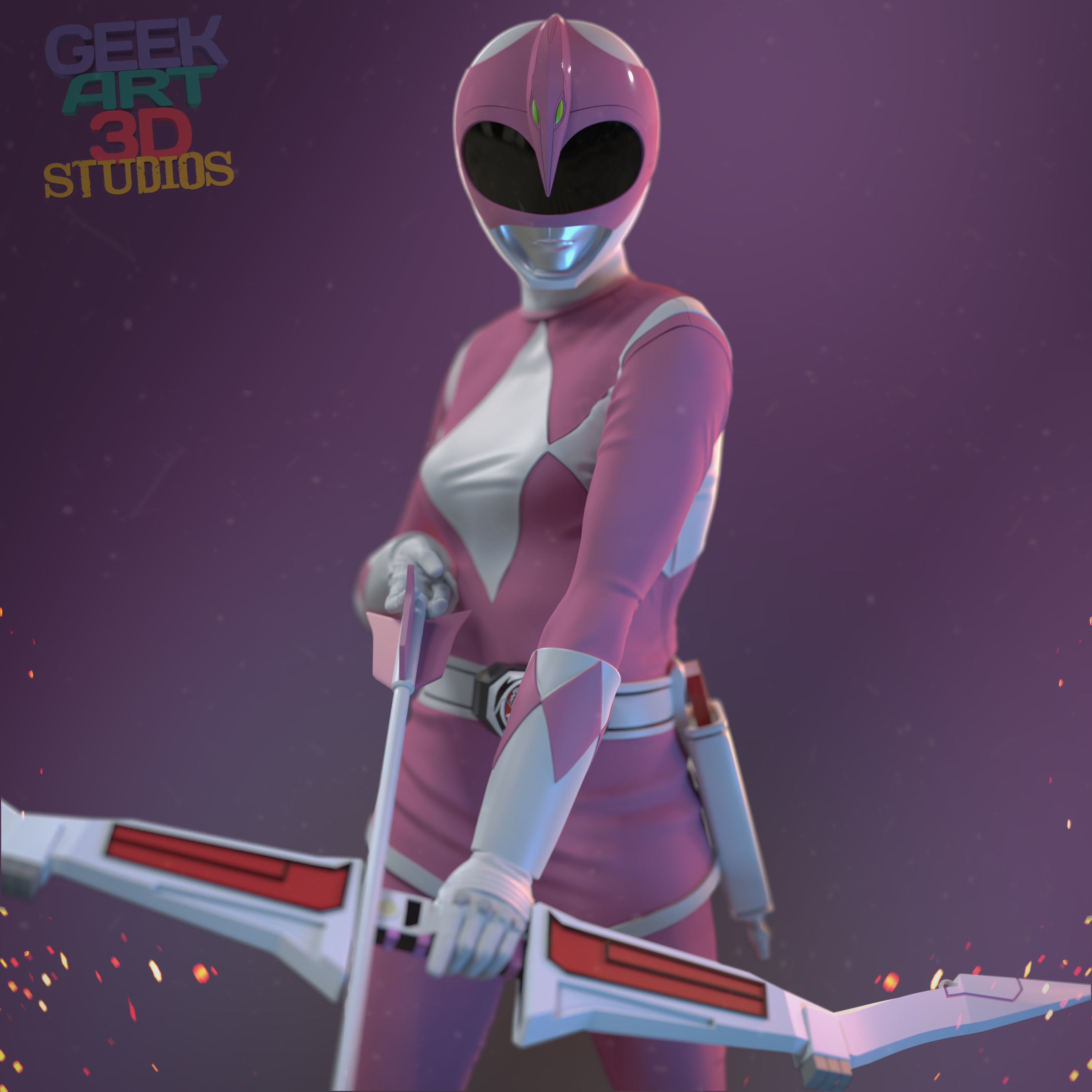 Pink Ranger - Mighty Morphin Power Rangers 3D model 3D printable | CGTrader