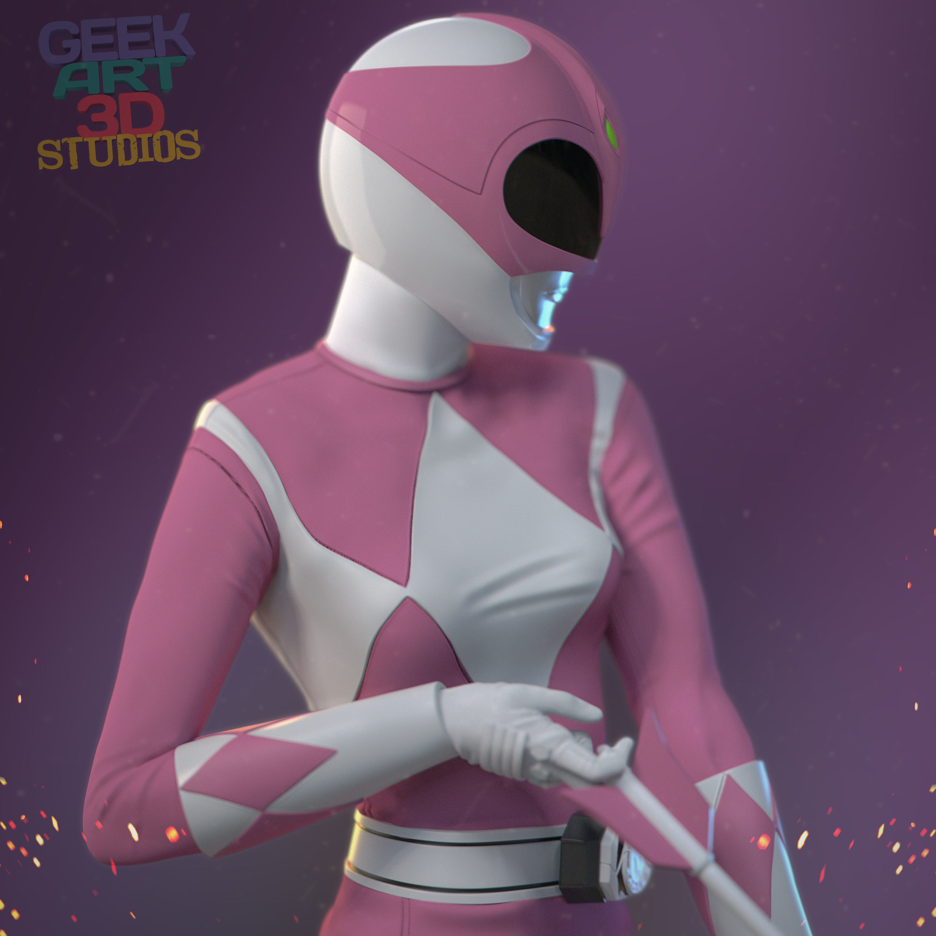Pink Ranger - Mighty Morphin Power Rangers 3D model 3D printable | CGTrader