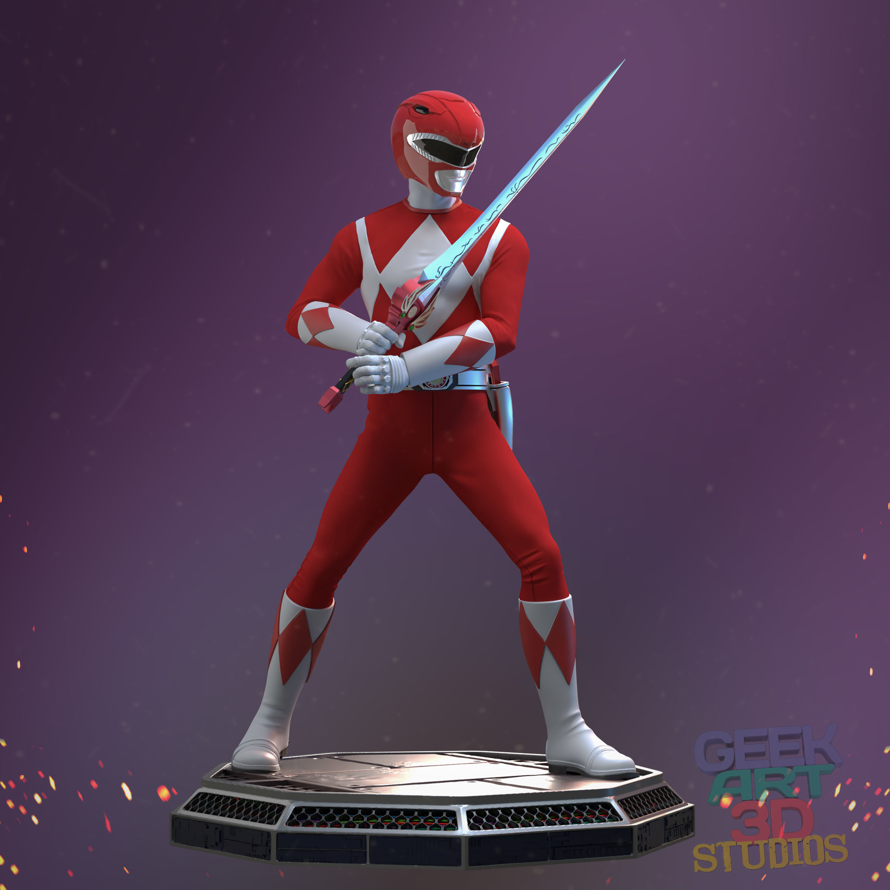 Red Ranger - Mighty Morphin Power Rangers 3D model 3D printable | CGTrader