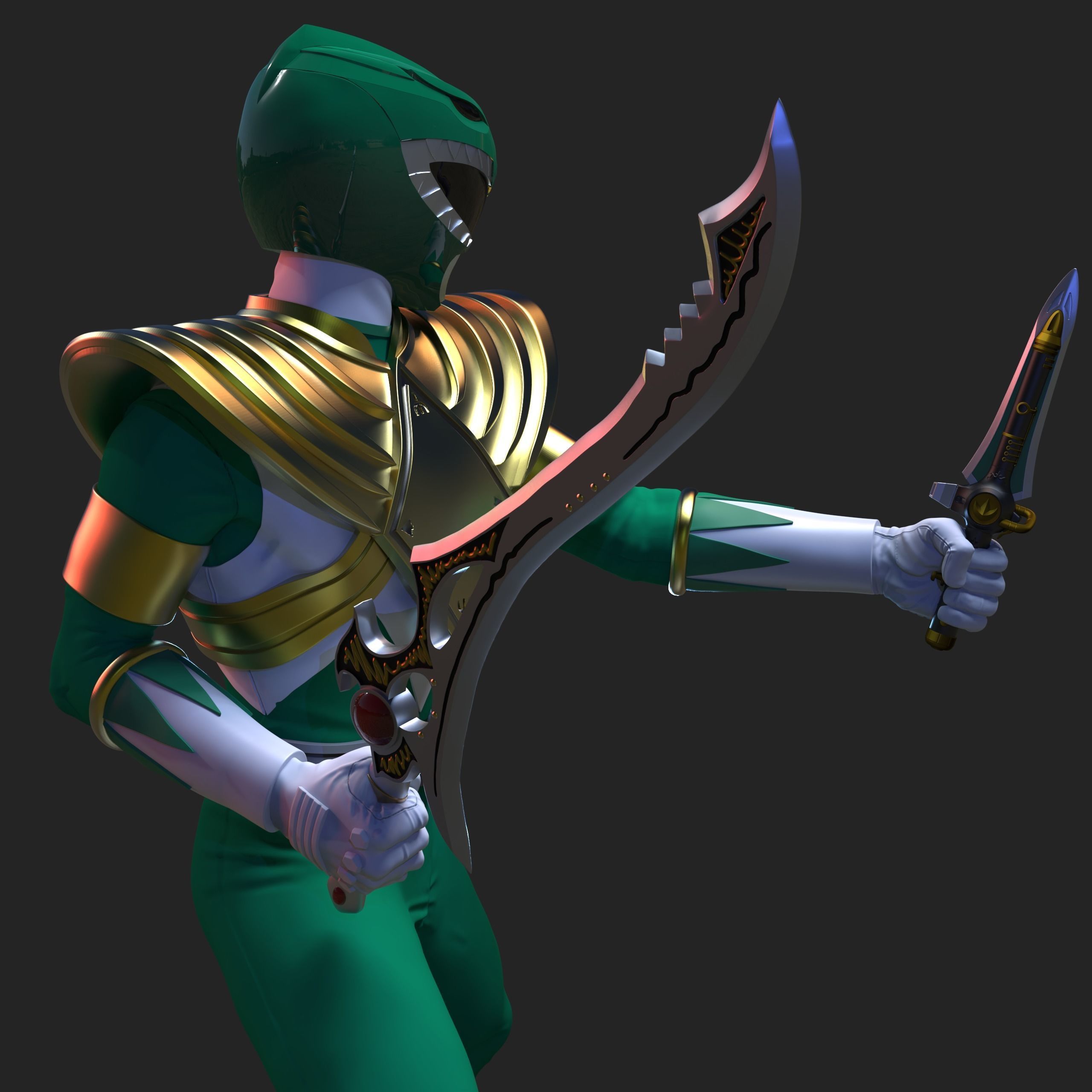 Green Ranger - Mighty Morphin Power Rangers 3D model 3D printable ...