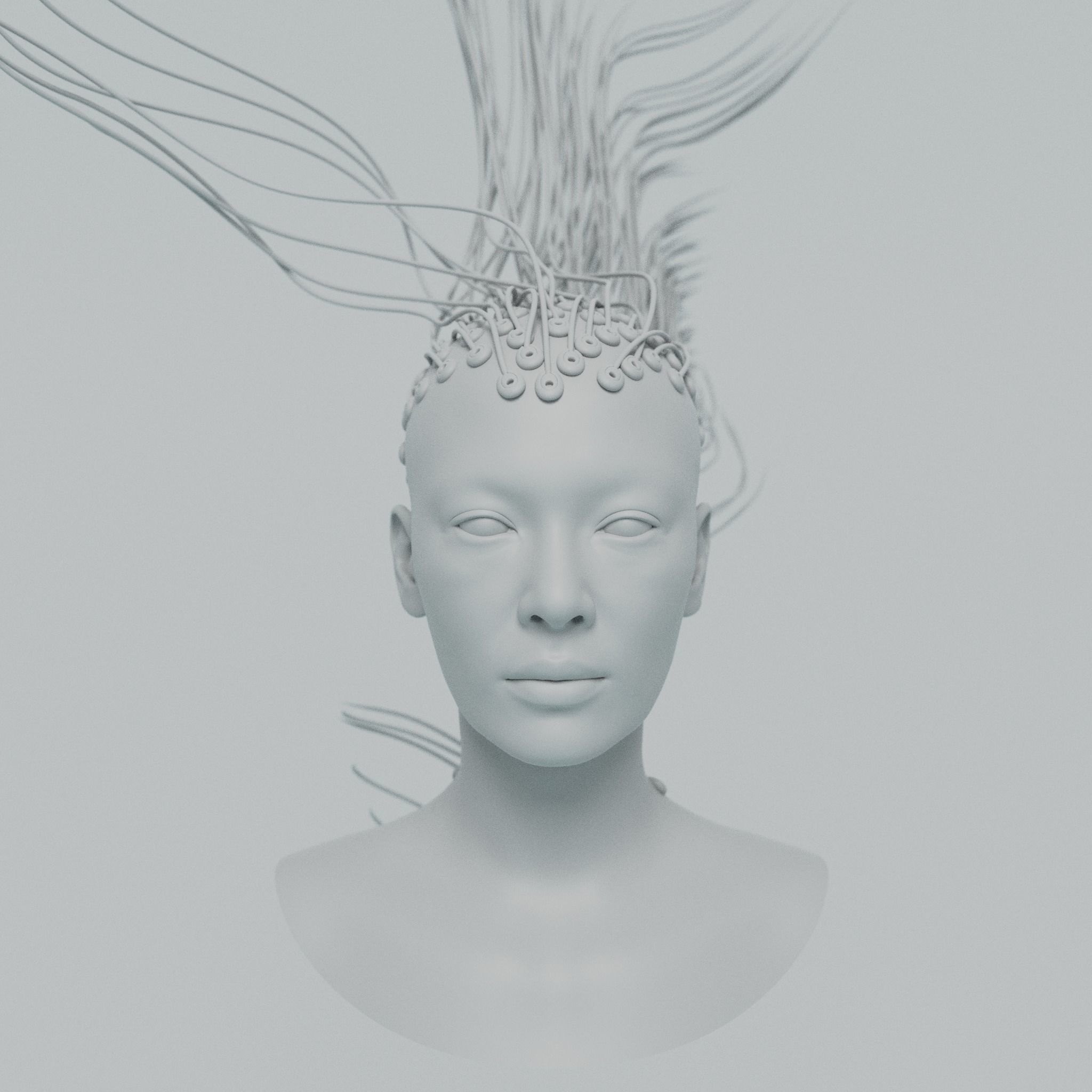 Cyborg Bionic Hair 3D model | CGTrader