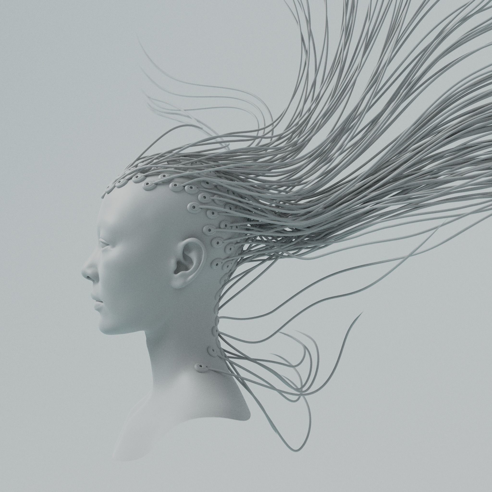 Cyborg Bionic Hair 3D model | CGTrader