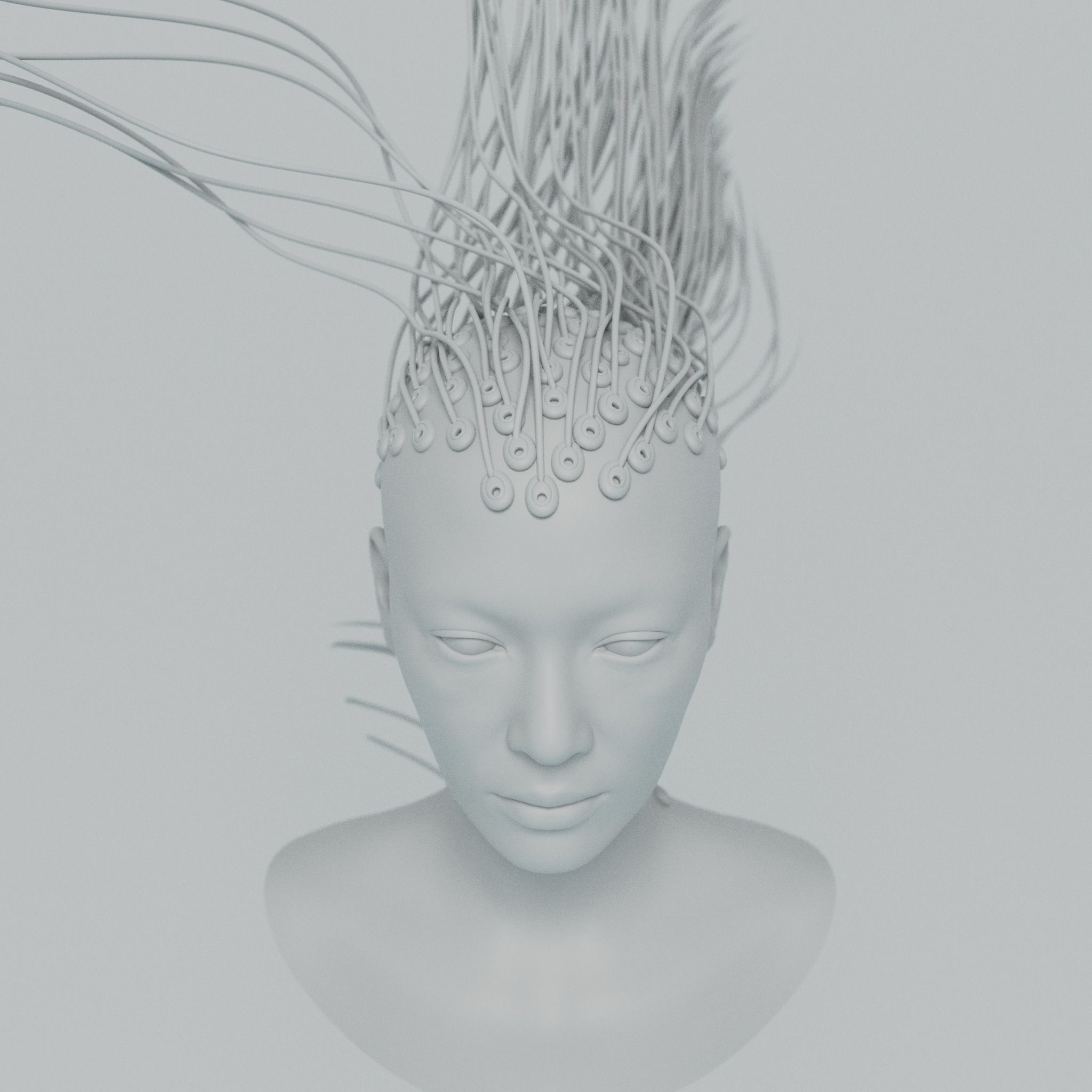 Cyborg Bionic Hair 3D model | CGTrader