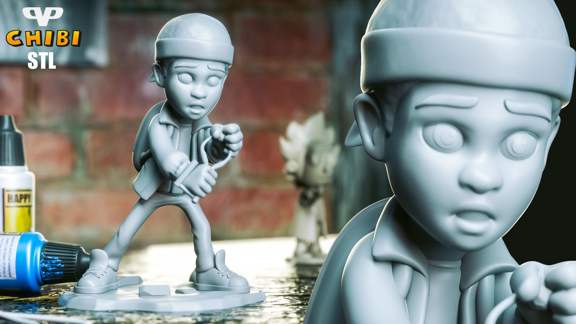 Lucas Stranger Things STL for 3D Printing ChibiSTL 3DXM 3D model 3D ...