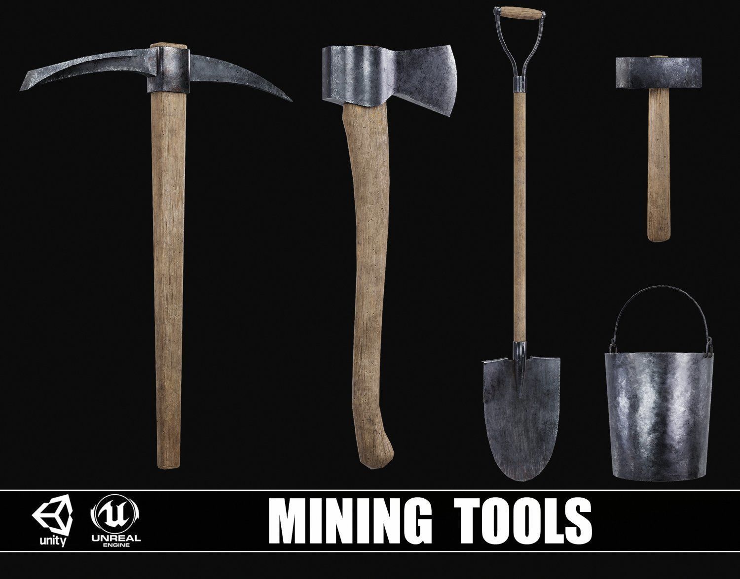 Collection of 15 Mine Items VR / AR / low-poly | CGTrader