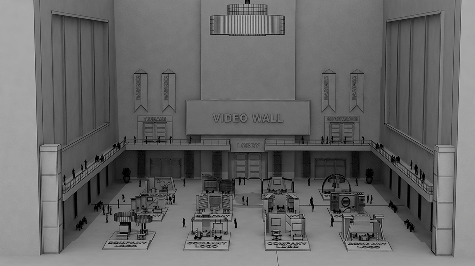 Virtual Exhibition Summit Area Animated People 002 3D model animated ...