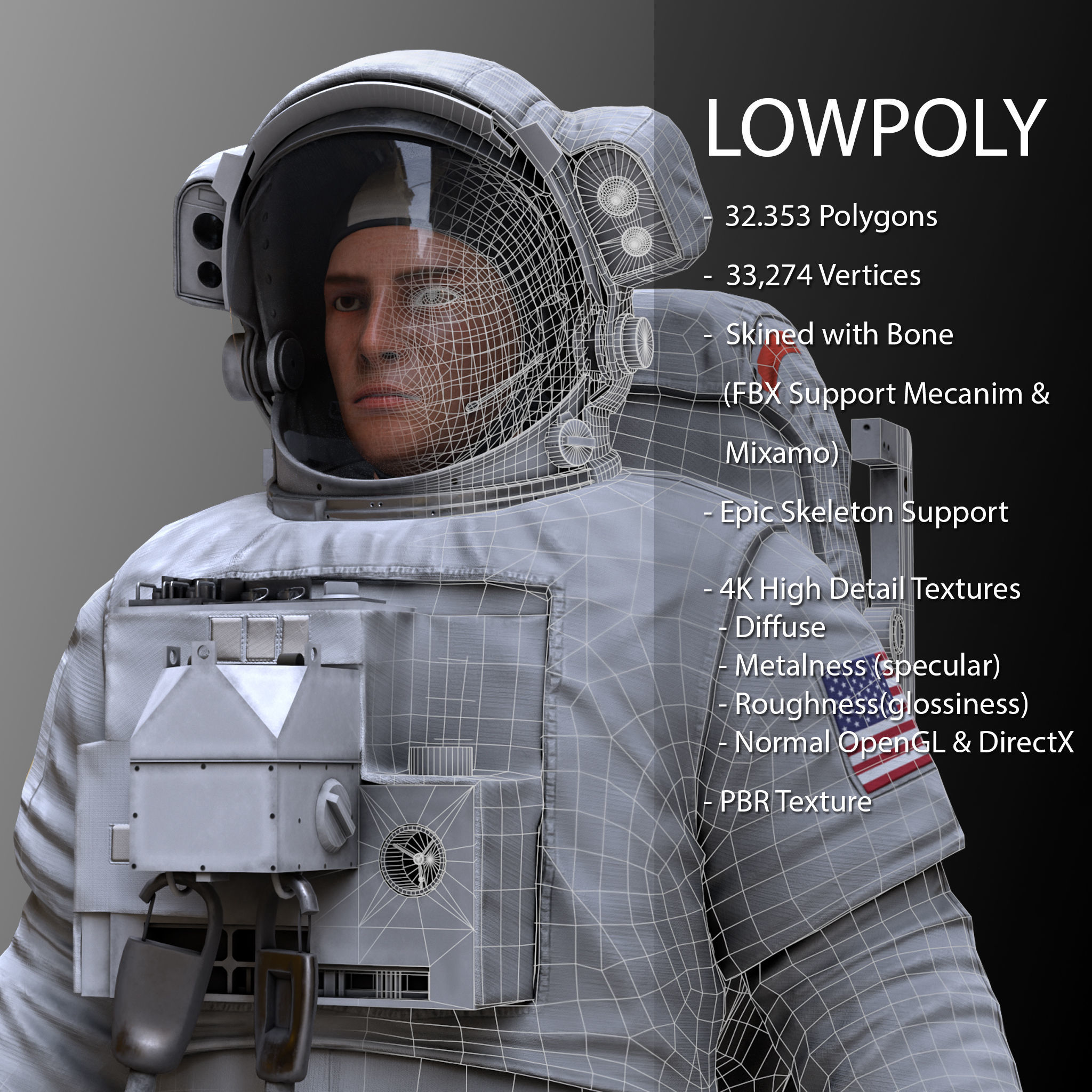 3D model CS05 Space Suit LITE VERSION VR / AR / low-poly | CGTrader