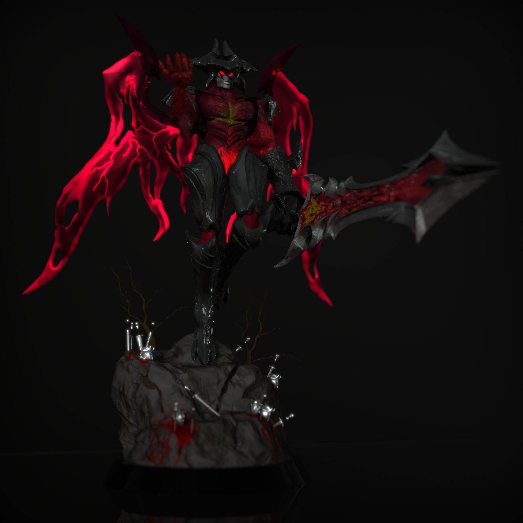Aatrox base skin Figure League of legends Statue AAA 3D model 3D ...