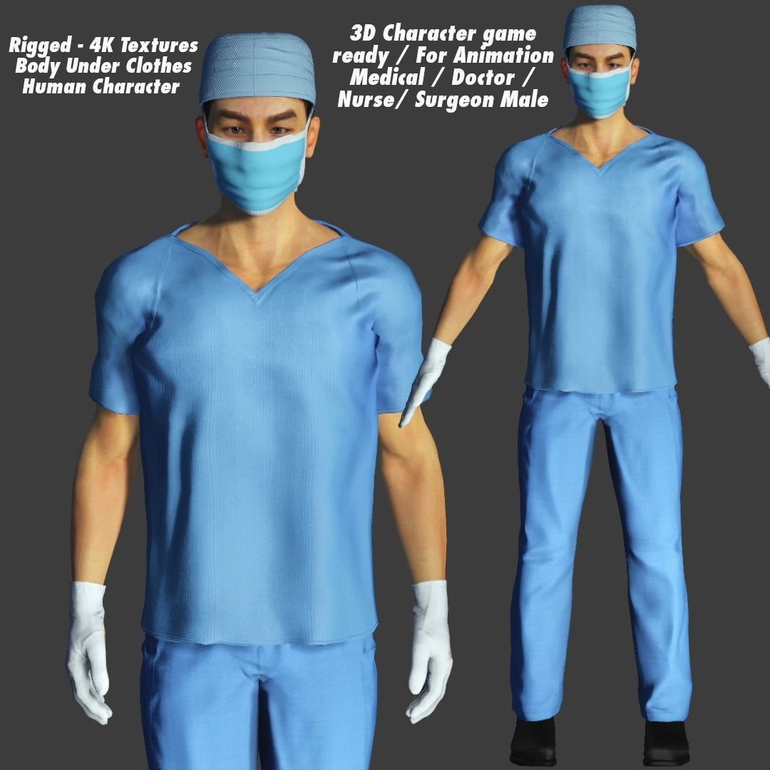 3D model AAA 3D MEDICAL NURSE DOCTOR SURGEON-REALISTIC RIG GAME ...
