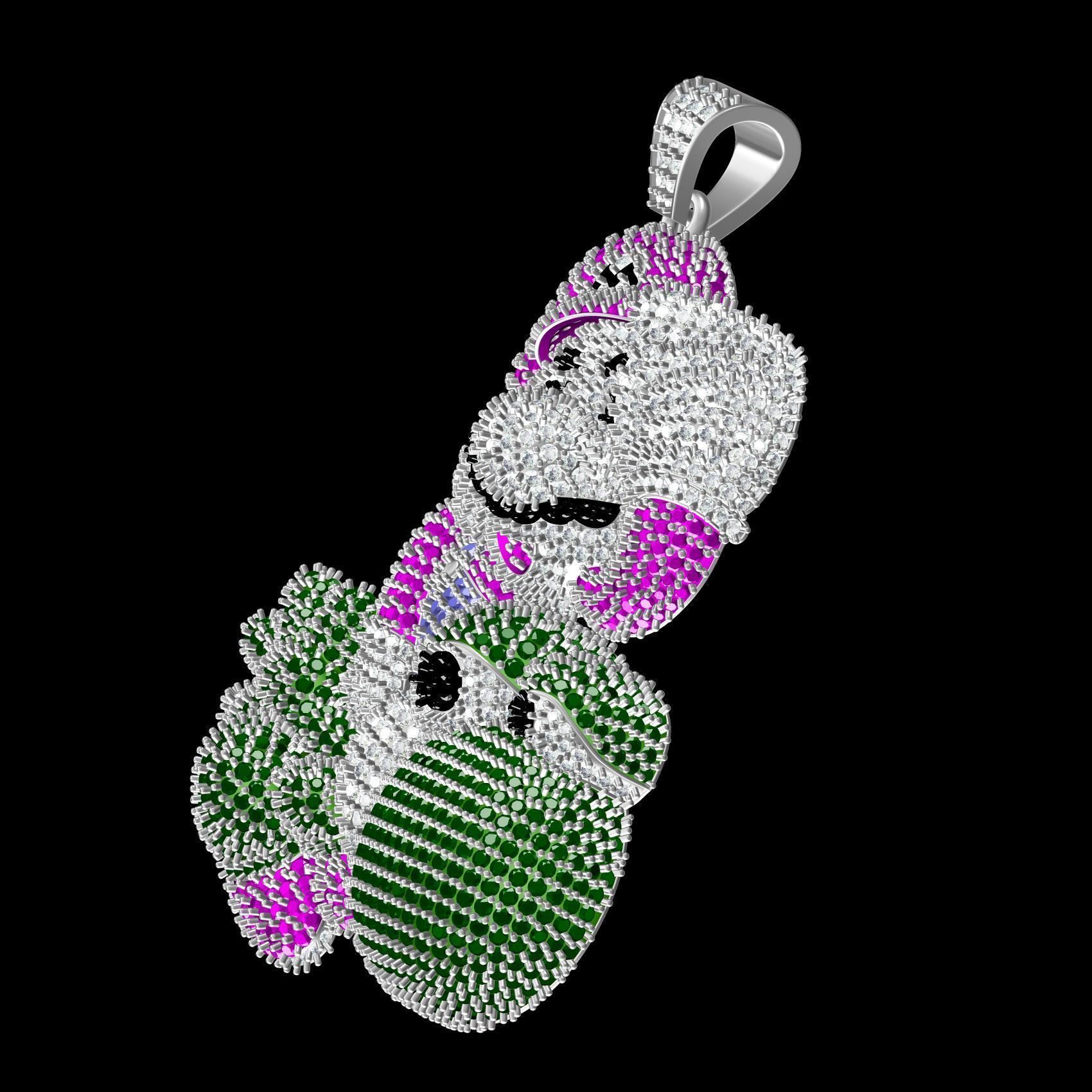 Super Mario Cartoon Hip Hop Diamond Pendant 3D model 3D printable ...