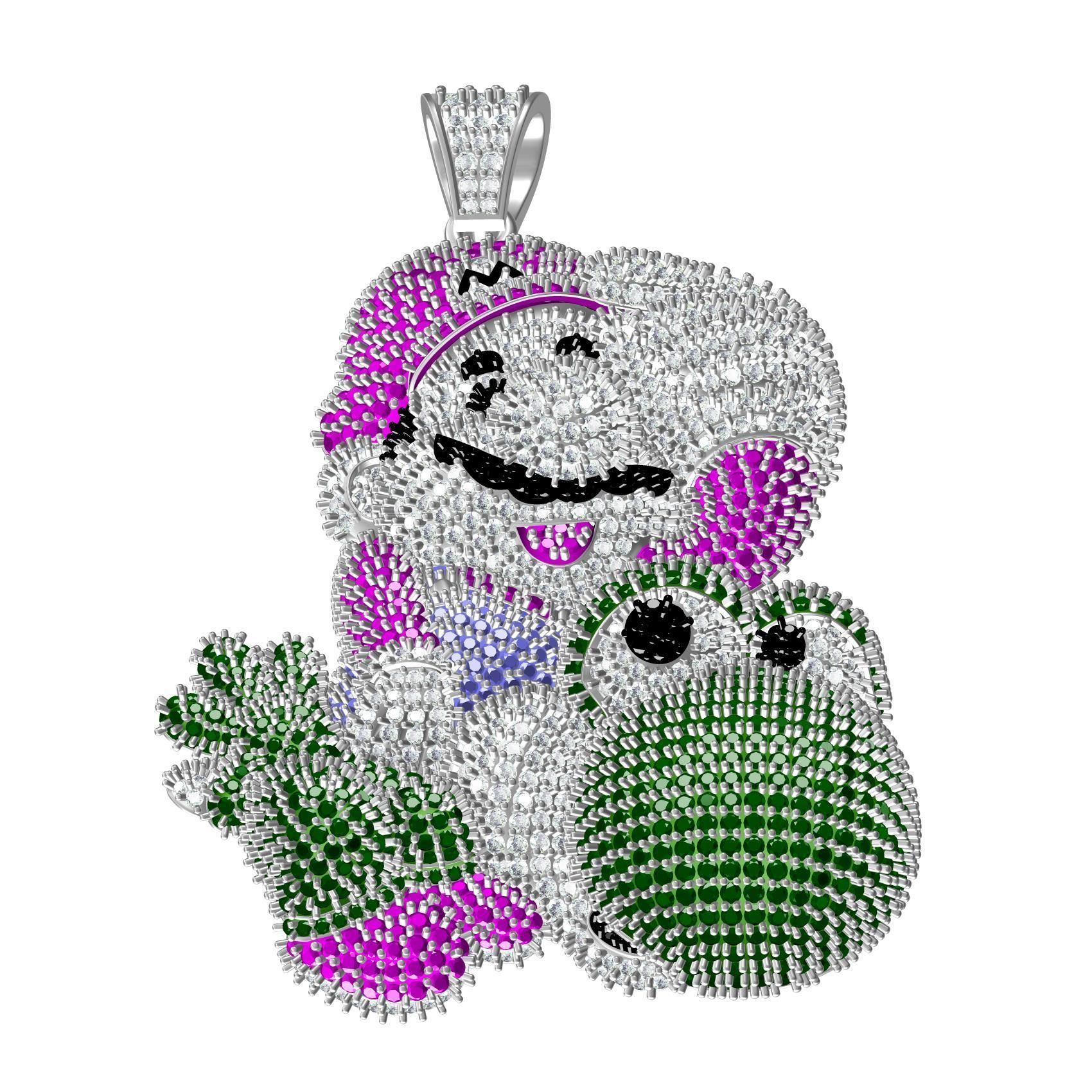 Super Mario Cartoon Hip Hop Diamond Pendant 3D model 3D printable ...