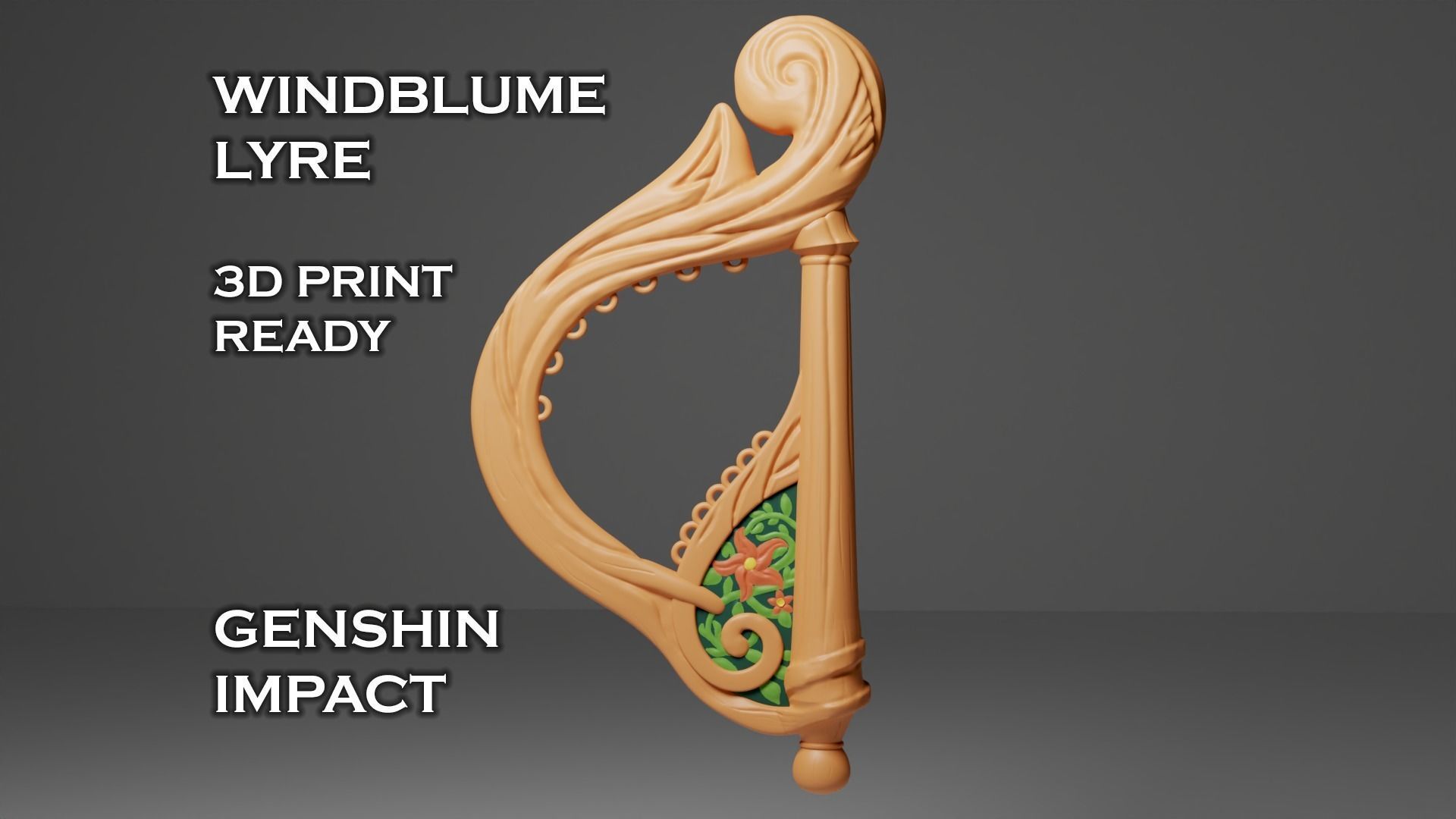 Windblume Lyre -- Genshin Impact -- 3D Print Ready 3D model 3D ...