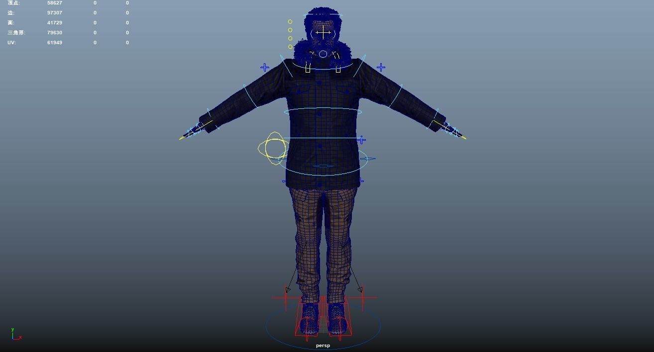 3D model Man in down jacket Rigged VR / AR / low-poly | CGTrader