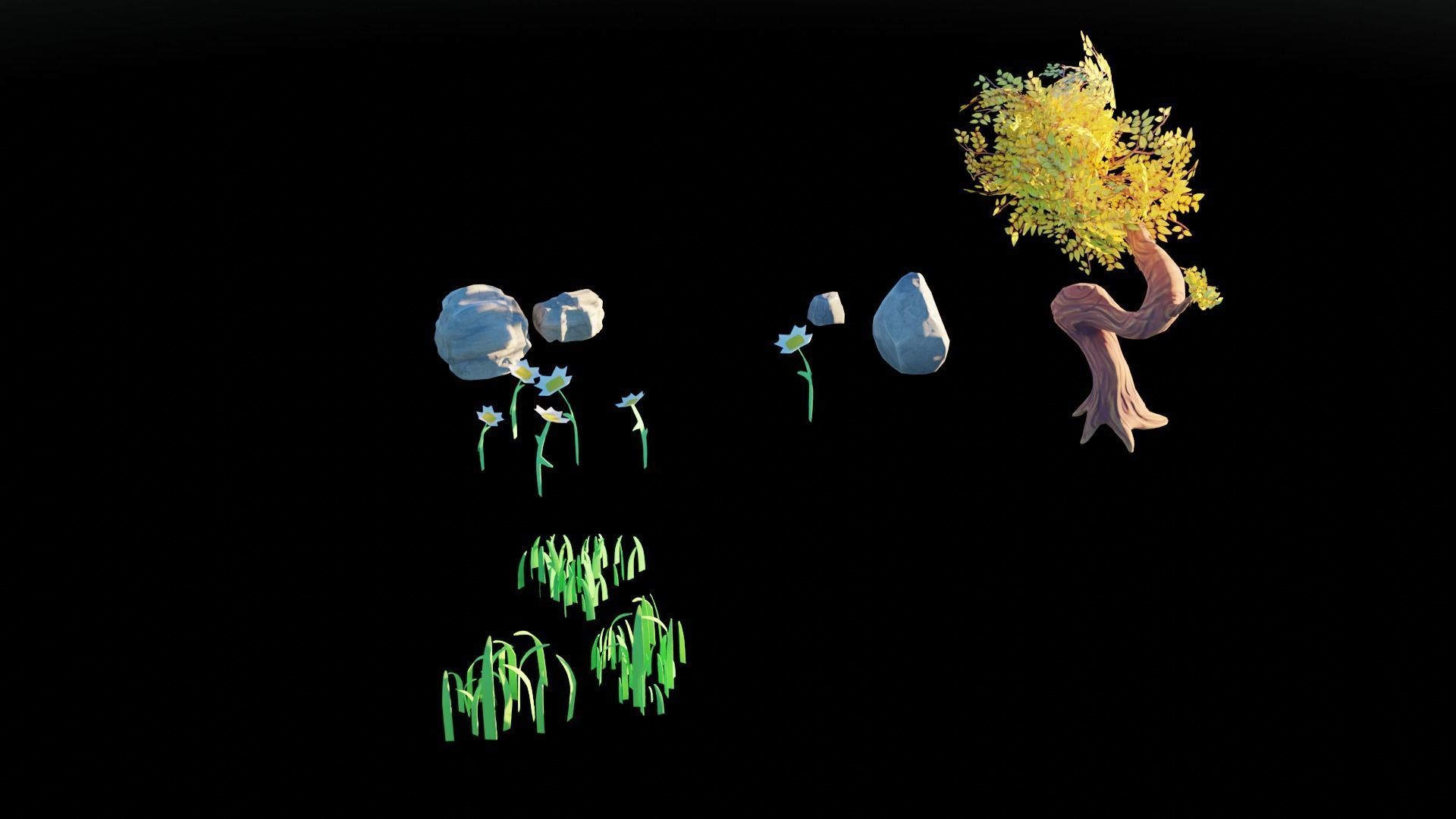 Cartoon field 3D model | CGTrader